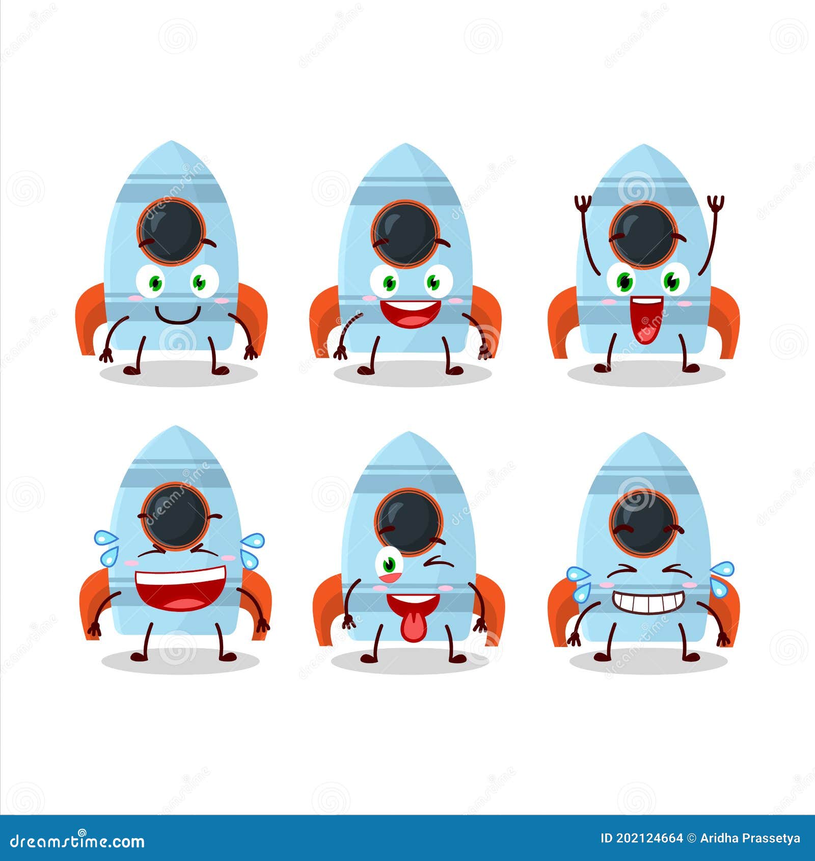 Cartoon Character of Rocket Toy with Smile Expression Stock Vector ...