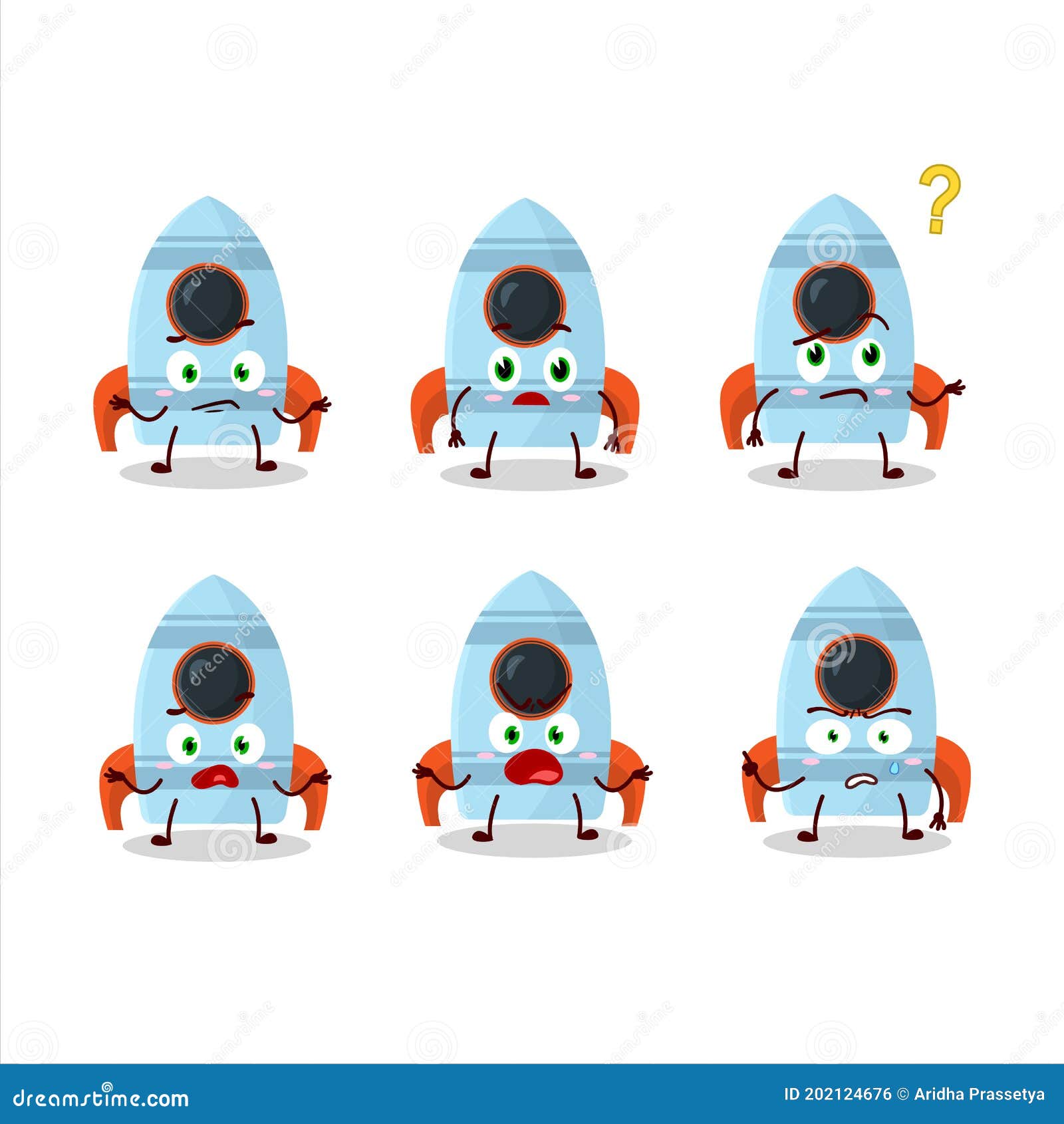 Cartoon Character of Rocket Toy with What Expression Stock Vector ...