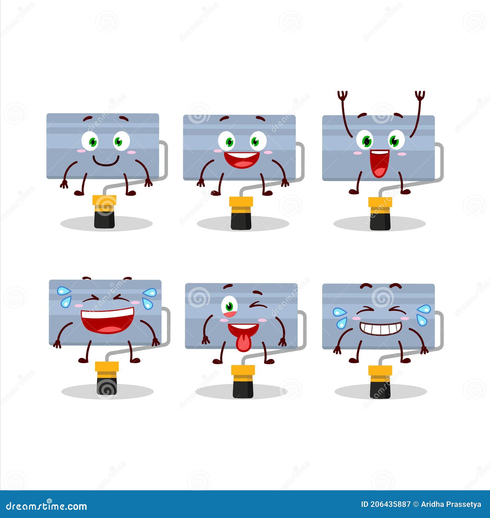 Cartoon Character of Roll Paint Brush with Smile Expression Stock ...