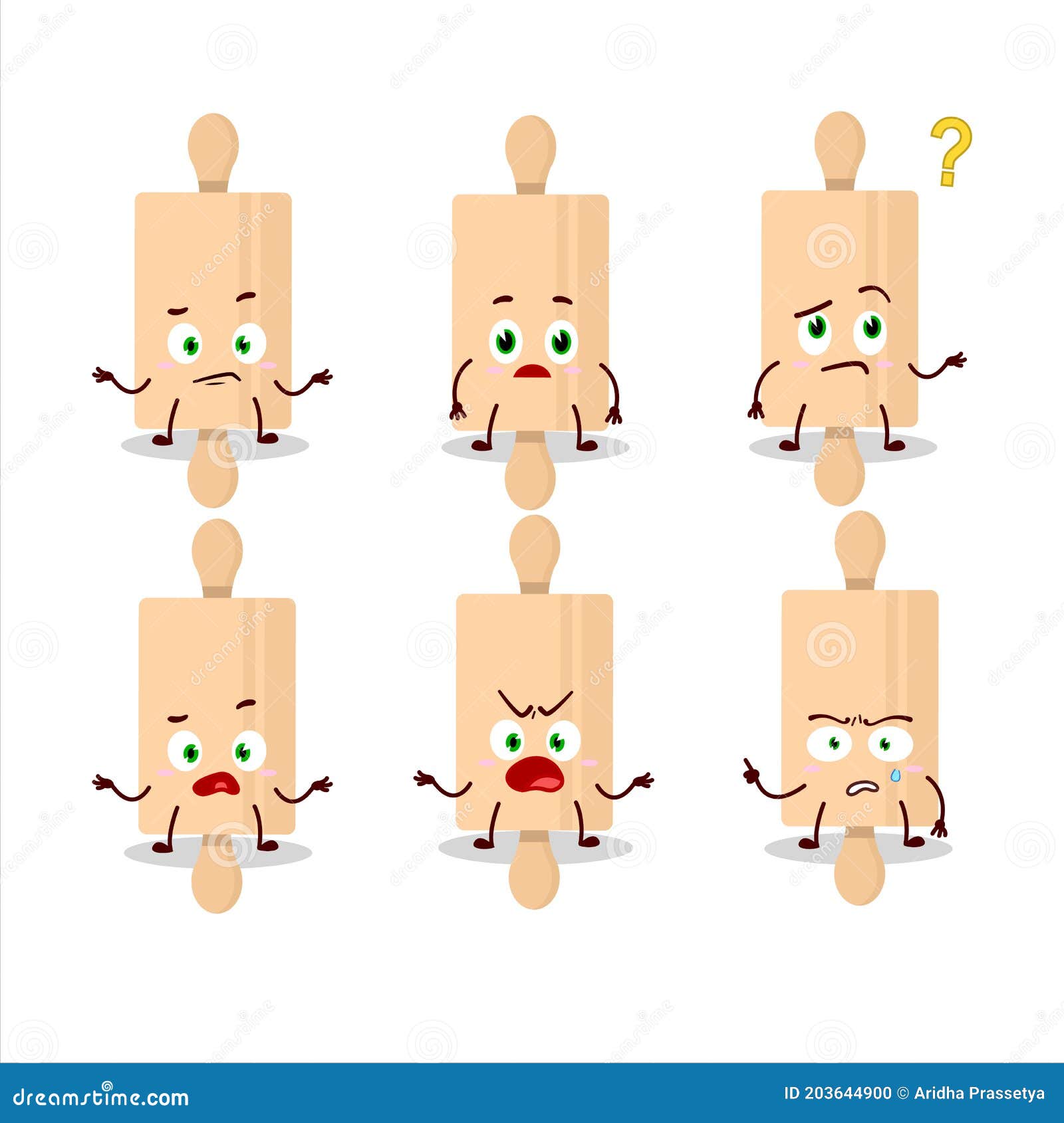 Cartoon Character of Rolling Pin with What Expression Stock Vector ...