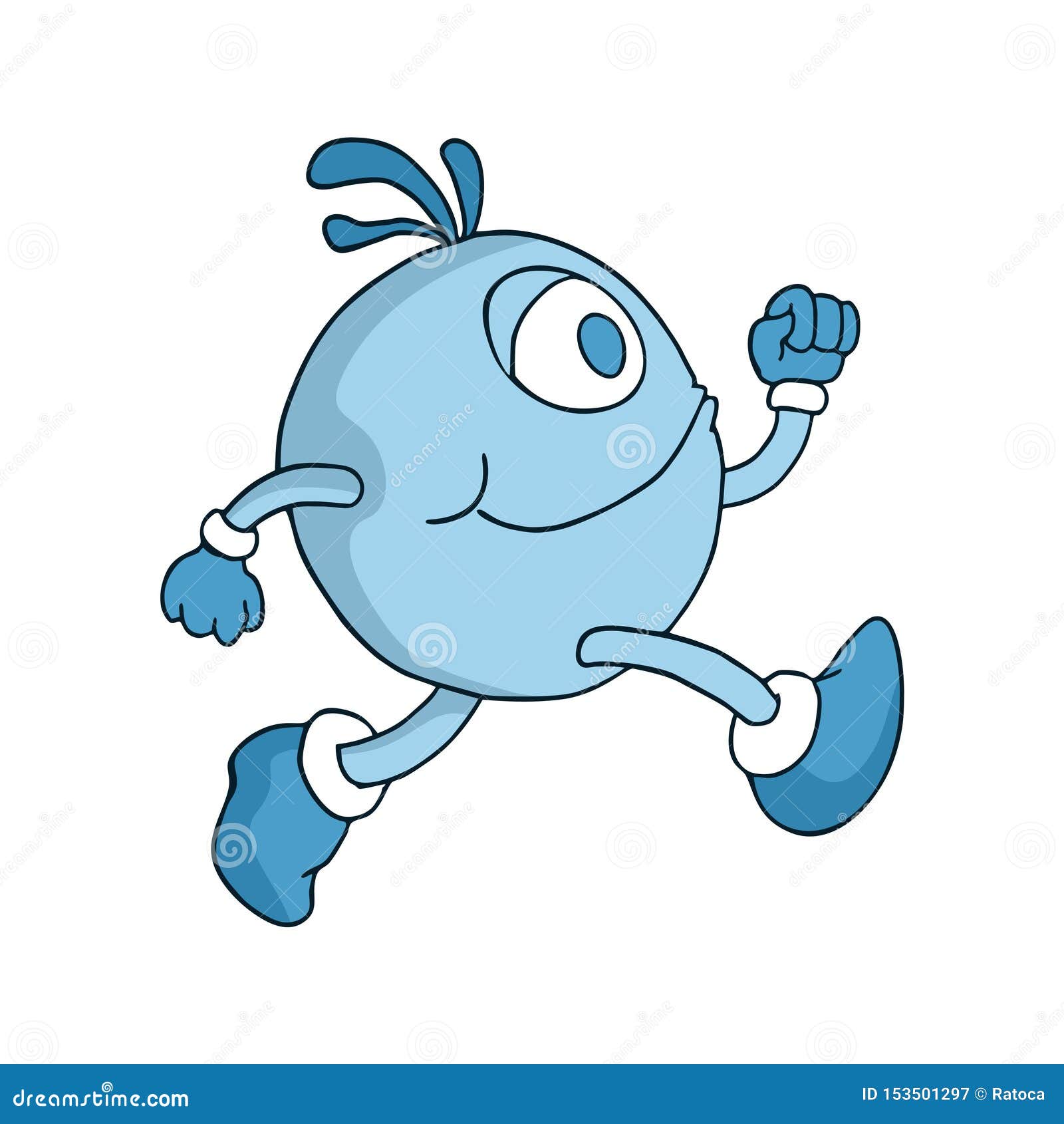 Cartoon character running stock vector. Illustration of jumping - 153501297
