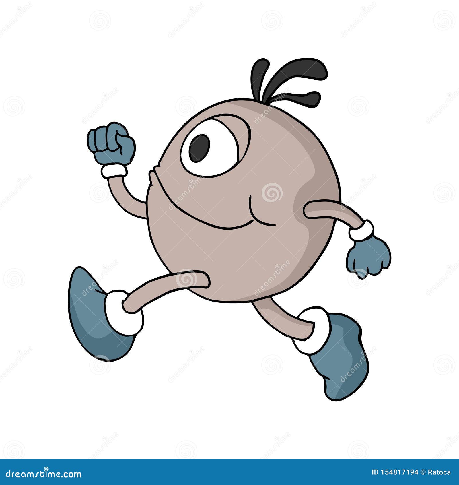 Cartoon character running stock vector. Illustration of funny - 154817194