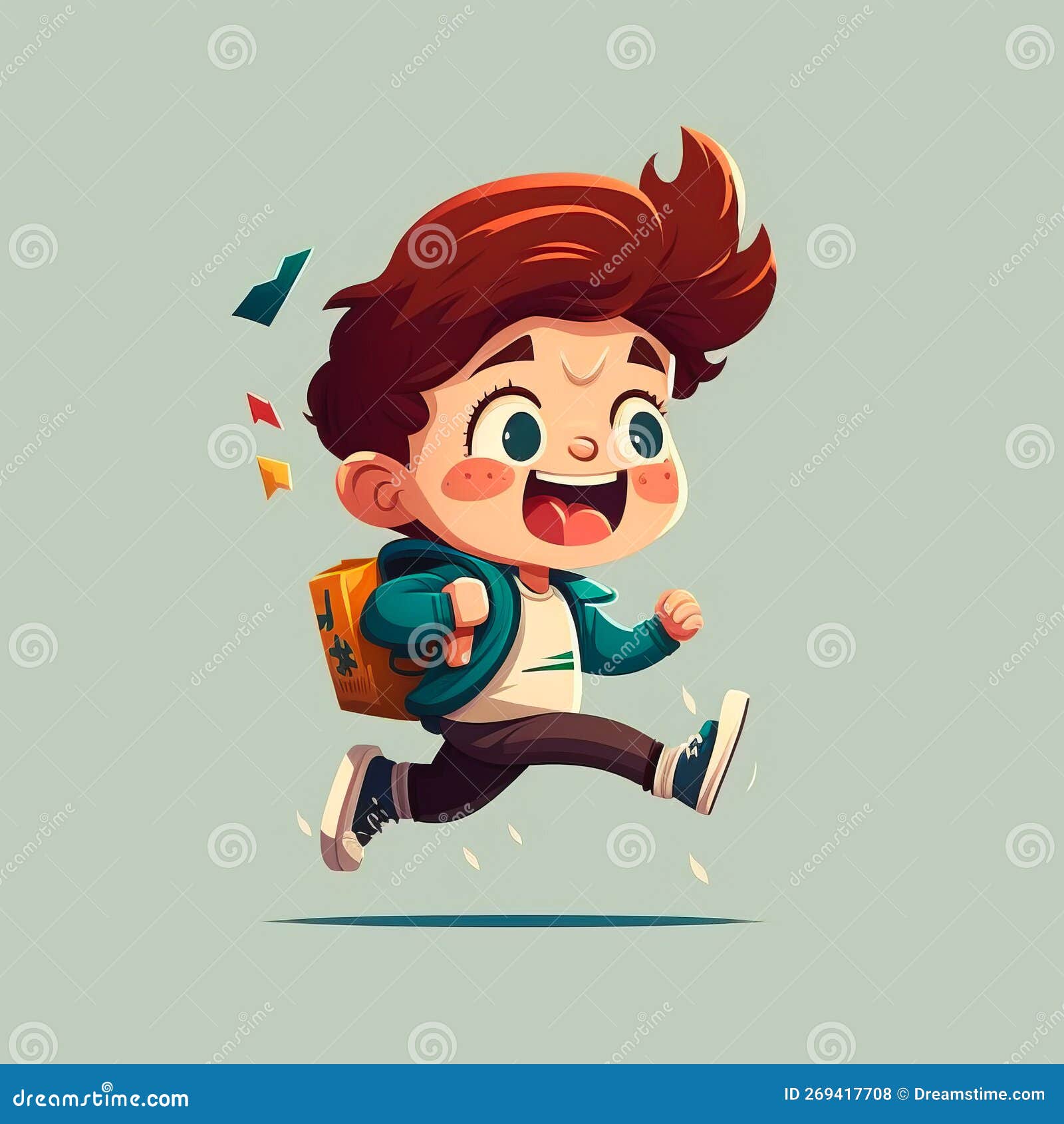 Cartoon Character Running with Suitcase. Generative AI Stock ...