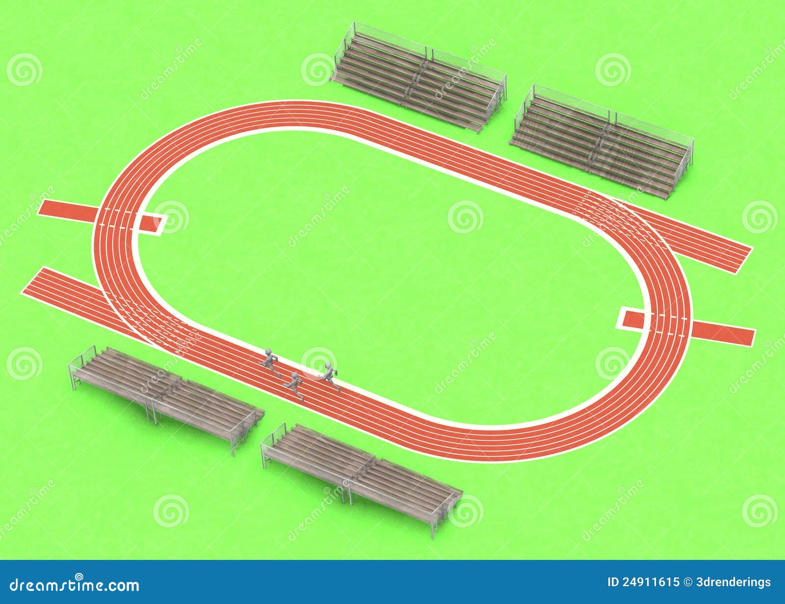 Cartoon Character Running on Track3 Stock Illustration - Illustration ...