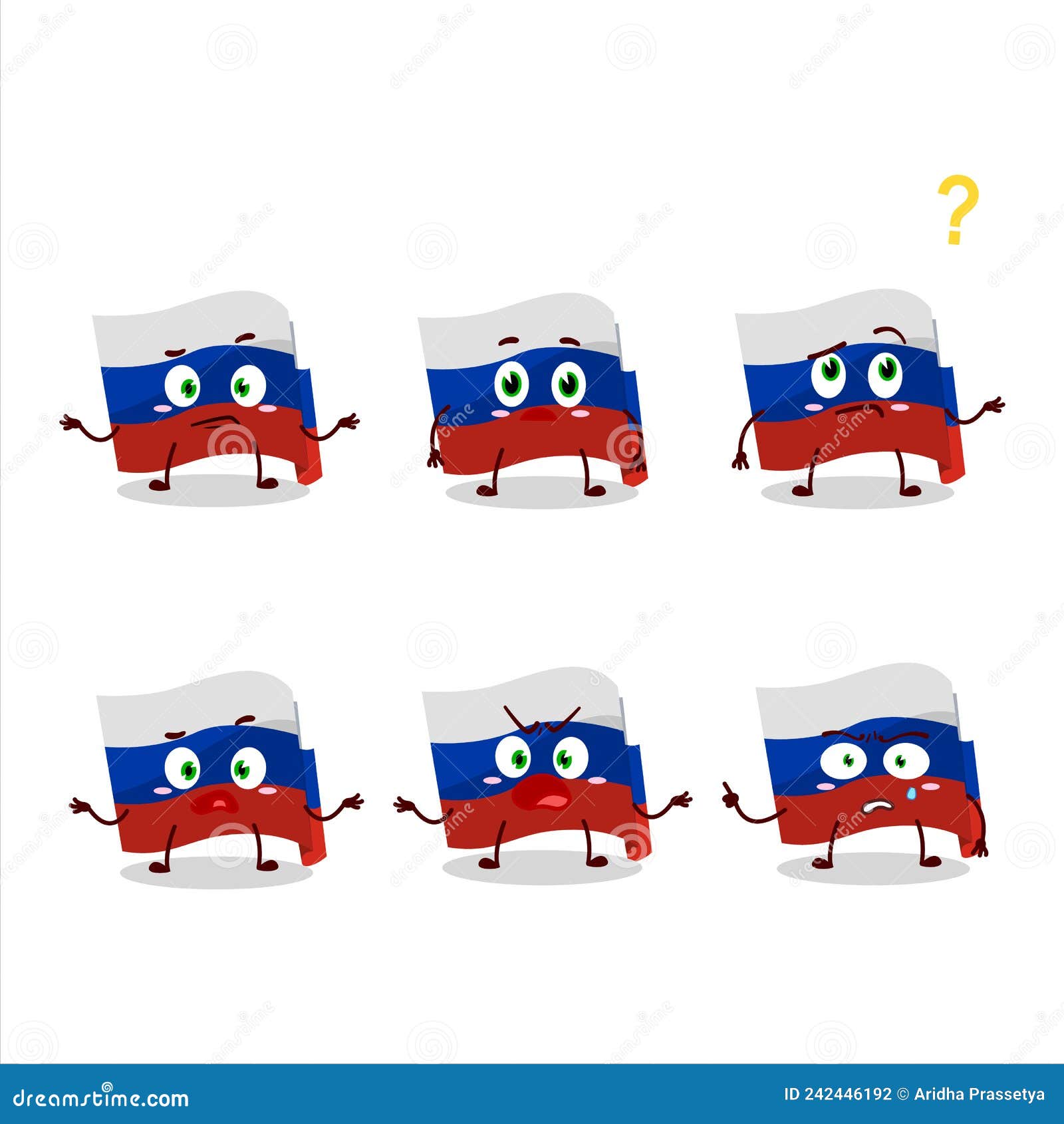 Cartoon Character of Russia Flag with What Expression Stock ...