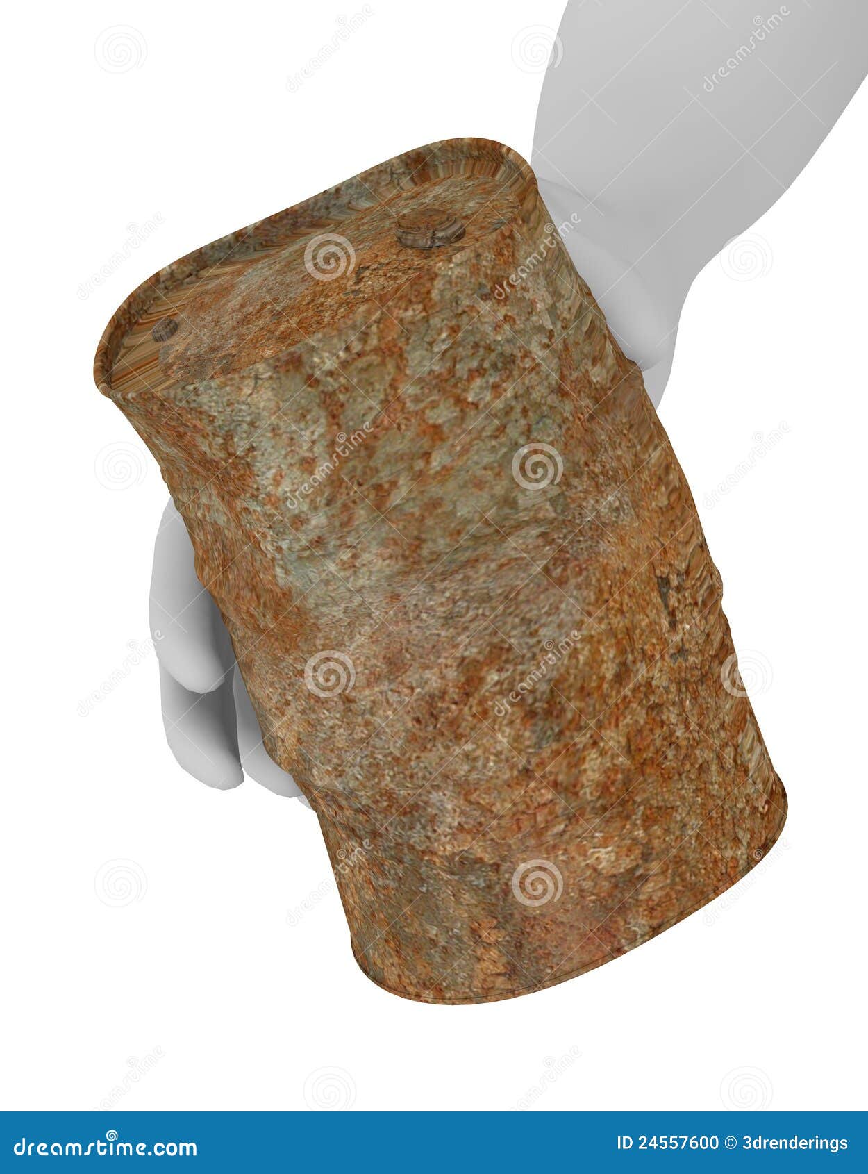 Cartoon Character with Rusty Barrel in Hand2 Stock Illustration ...