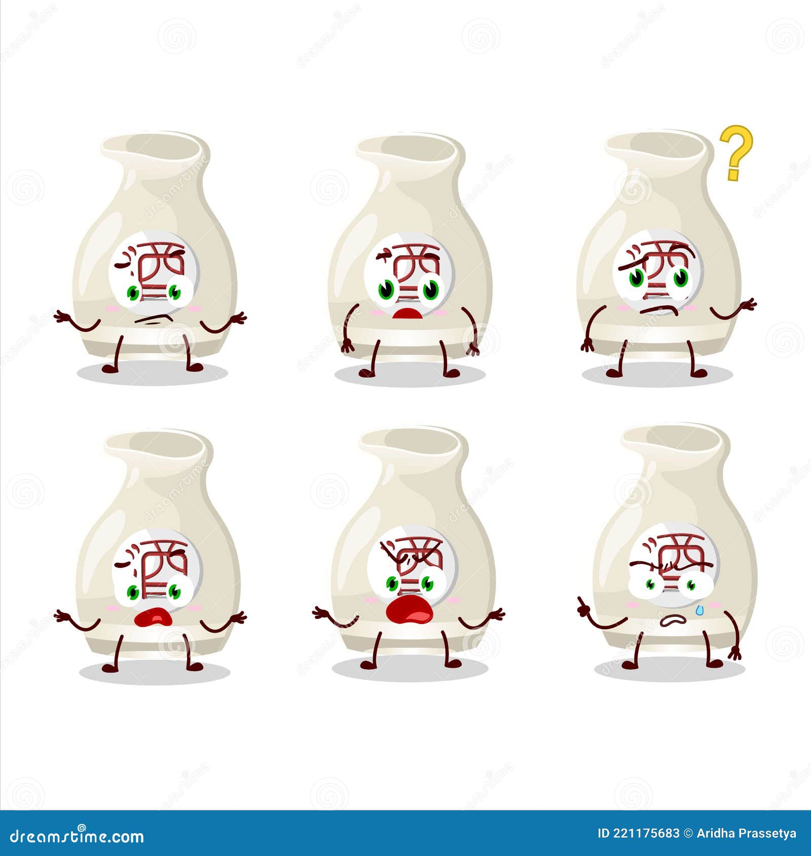 Cartoon Character of Sake Drink with What Expression Stock Vector ...