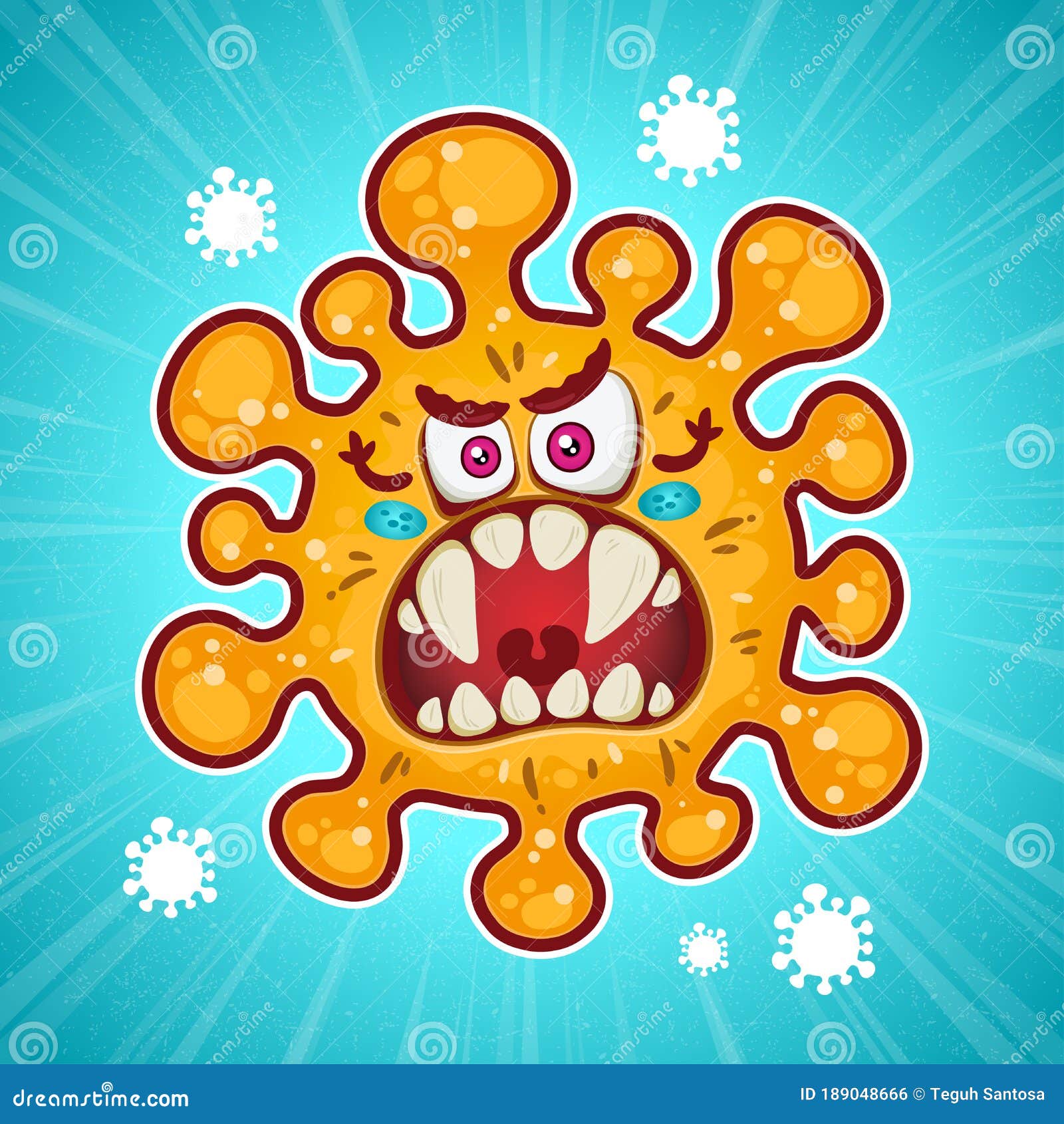 Cartoon Character of Scary Virus Coloring Vector Stock Vector ...