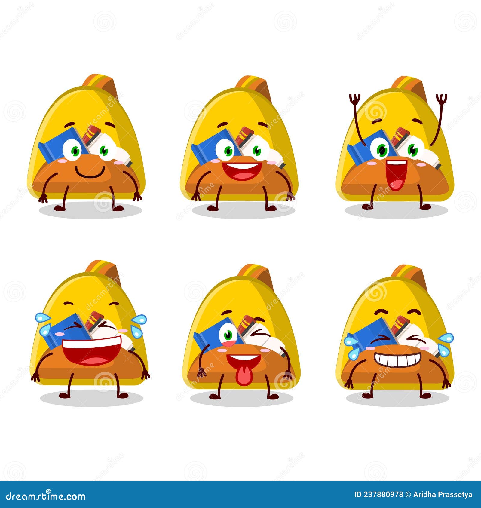 Cartoon Character of School Bag with Smile Expression Stock Vector ...