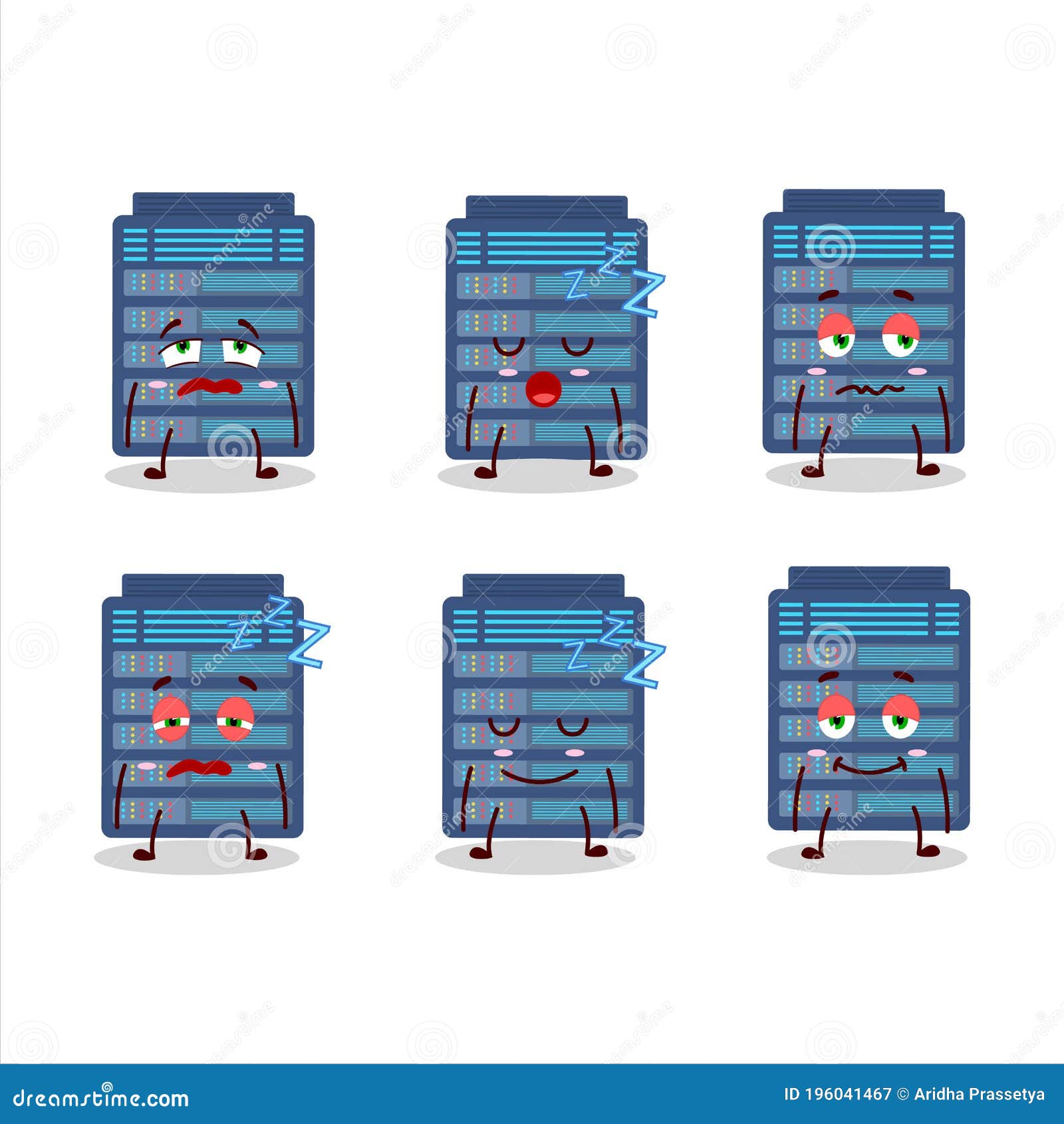 Cartoon Character of Server Cloud with Sleepy Expression Stock Vector ...