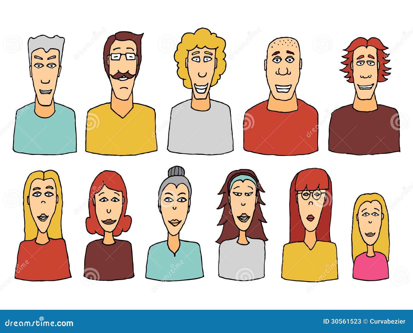 Cartoon Character Set / Vector People Icon Stock Photos - Image: 30561523