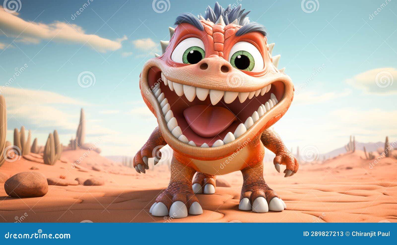 A Cartoon Character with Sharp Teeth and Eye Stock Illustration ...