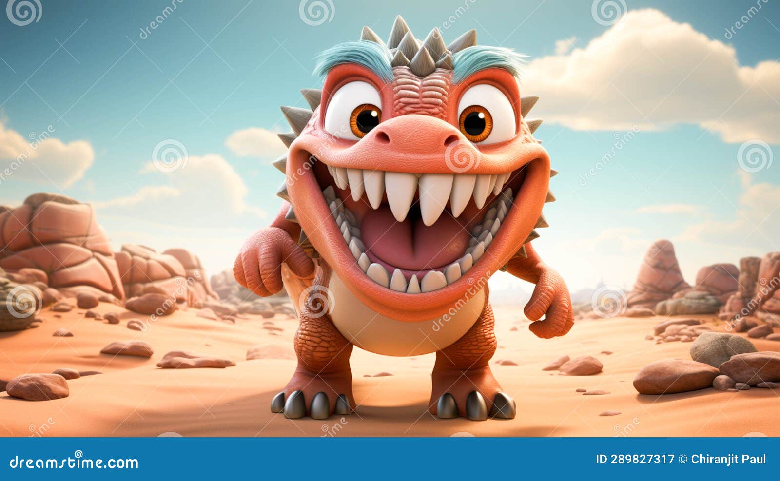 A Cartoon Character with Sharp Teeth and Eye Stock Illustration ...
