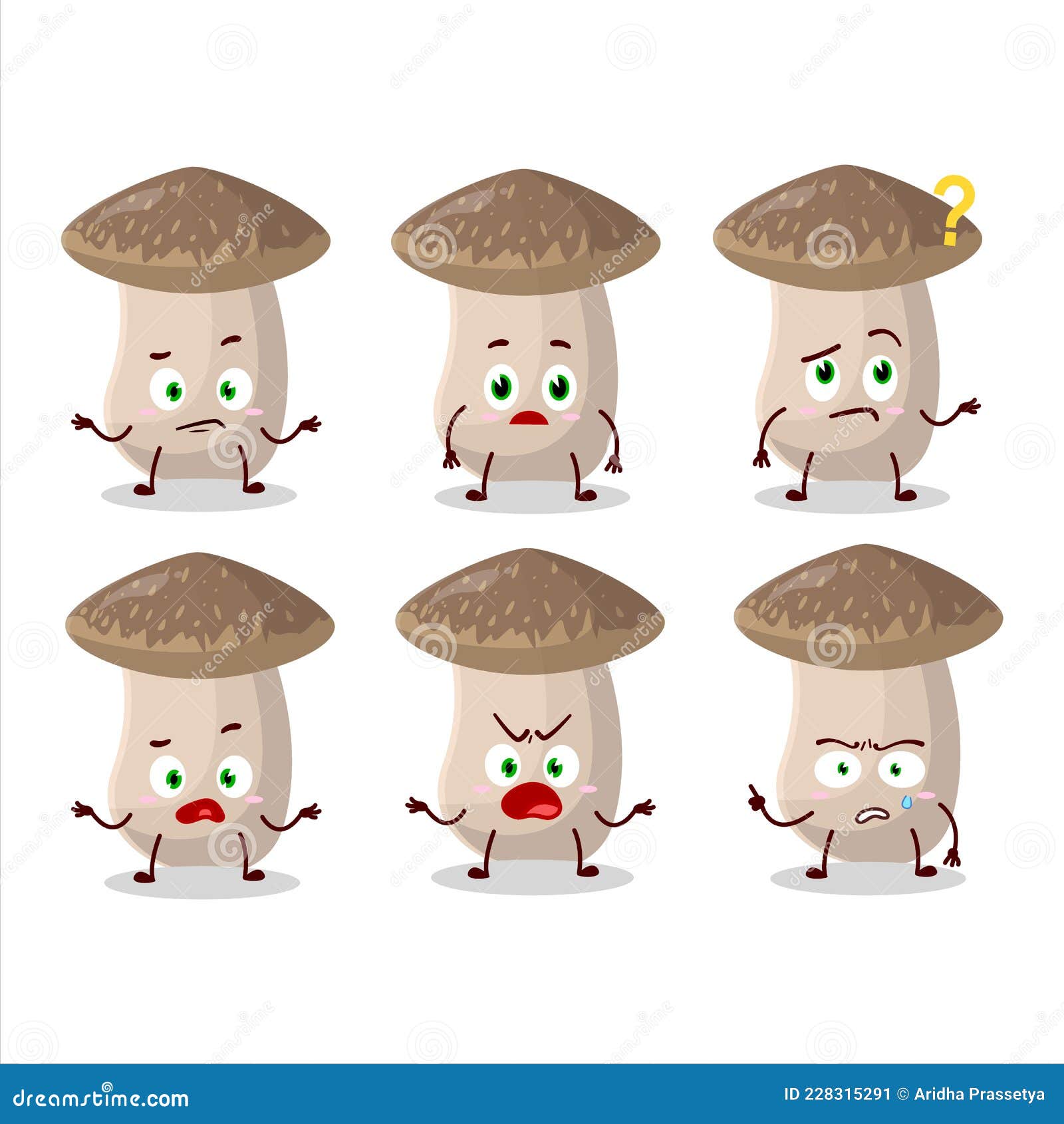Cartoon Character of Shiitake with What Expression Stock Vector ...