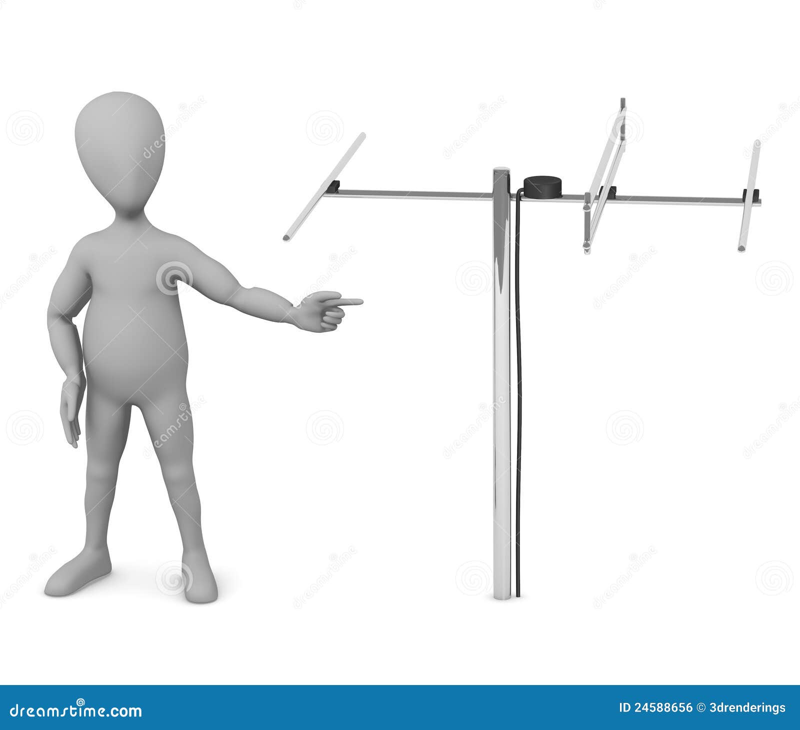 Cartoon Character Showing Antenne Stock Illustration - Illustration of ...