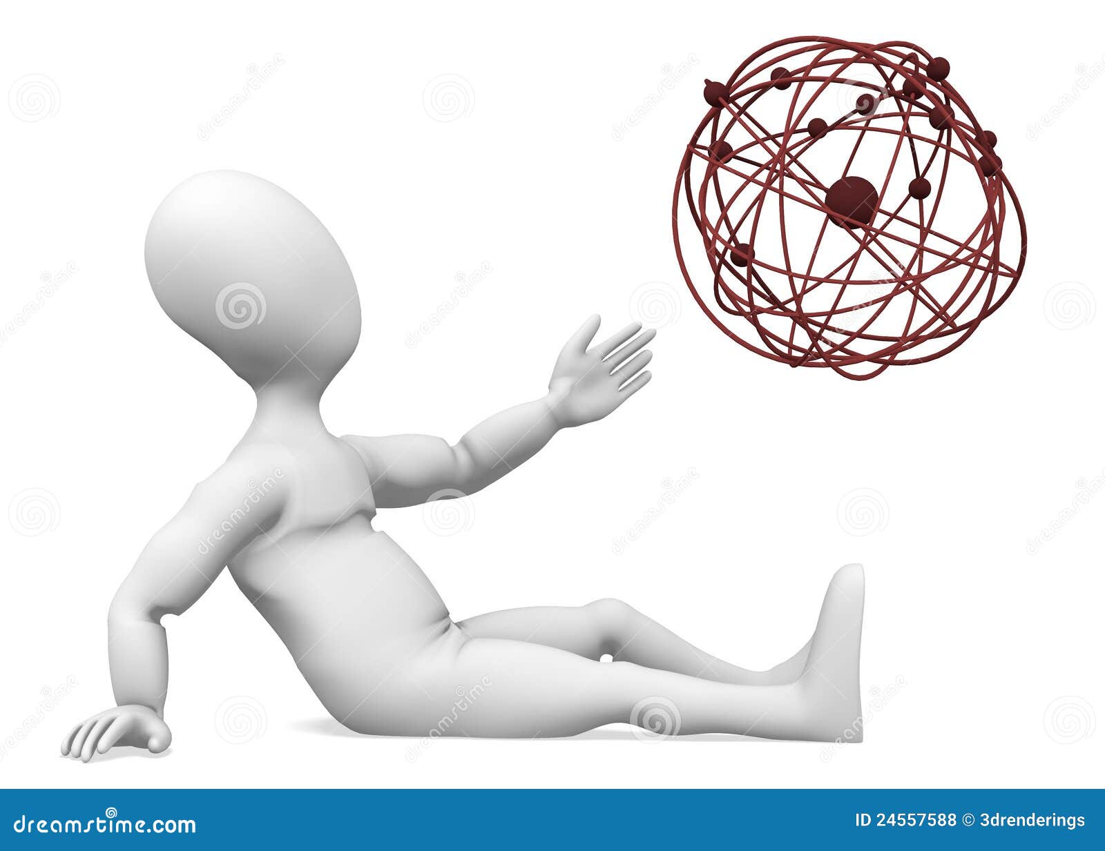 Cartoon Character Shows Atom Stock Illustration - Illustration of ...