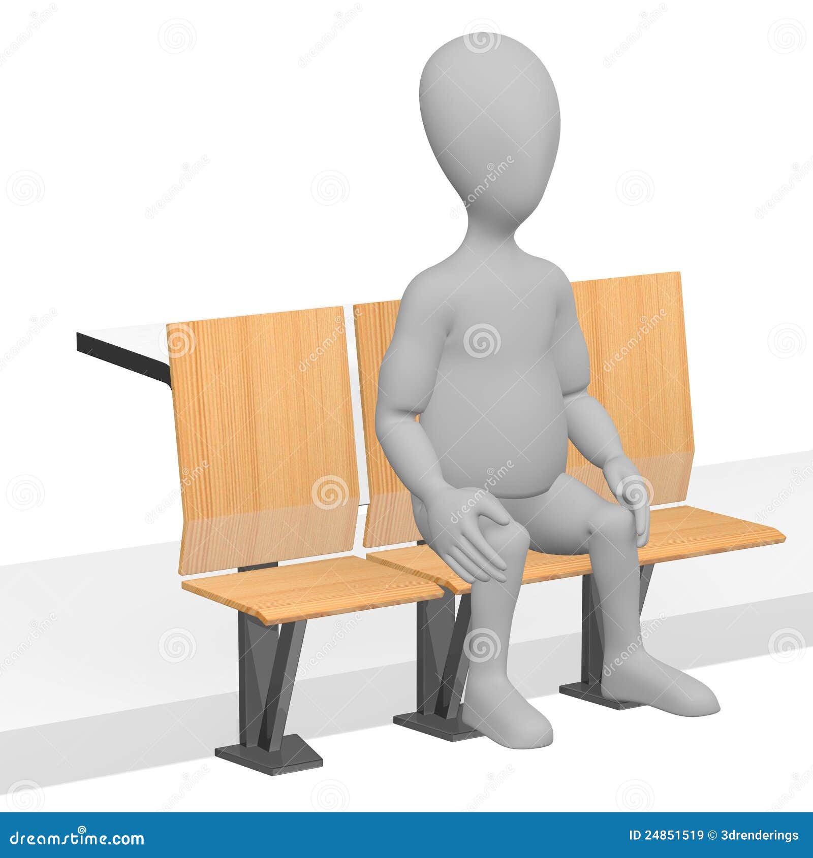 Cartoon Character Sitting and Waiting Stock Illustration - Illustration ...