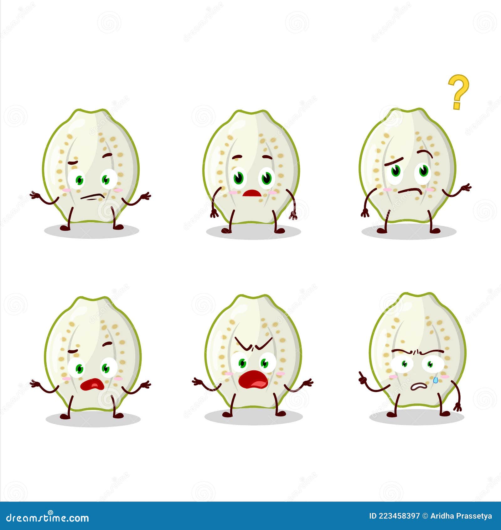 Cartoon Character of Slash of Guava Fruit with What Expression Stock ...