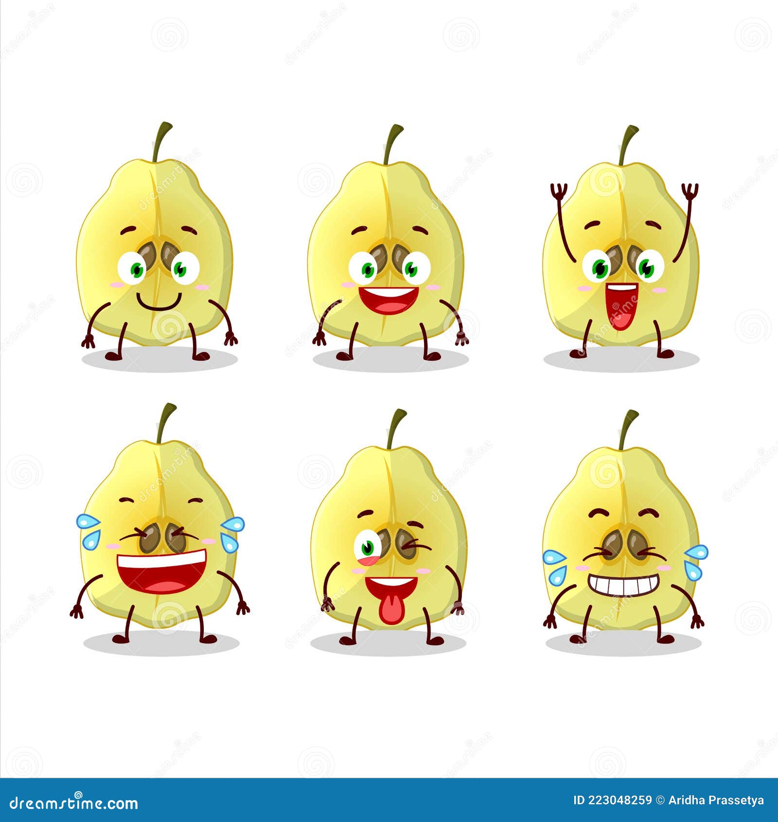 Cartoon Character of Slash of Quince with Smile Expression Stock Vector ...