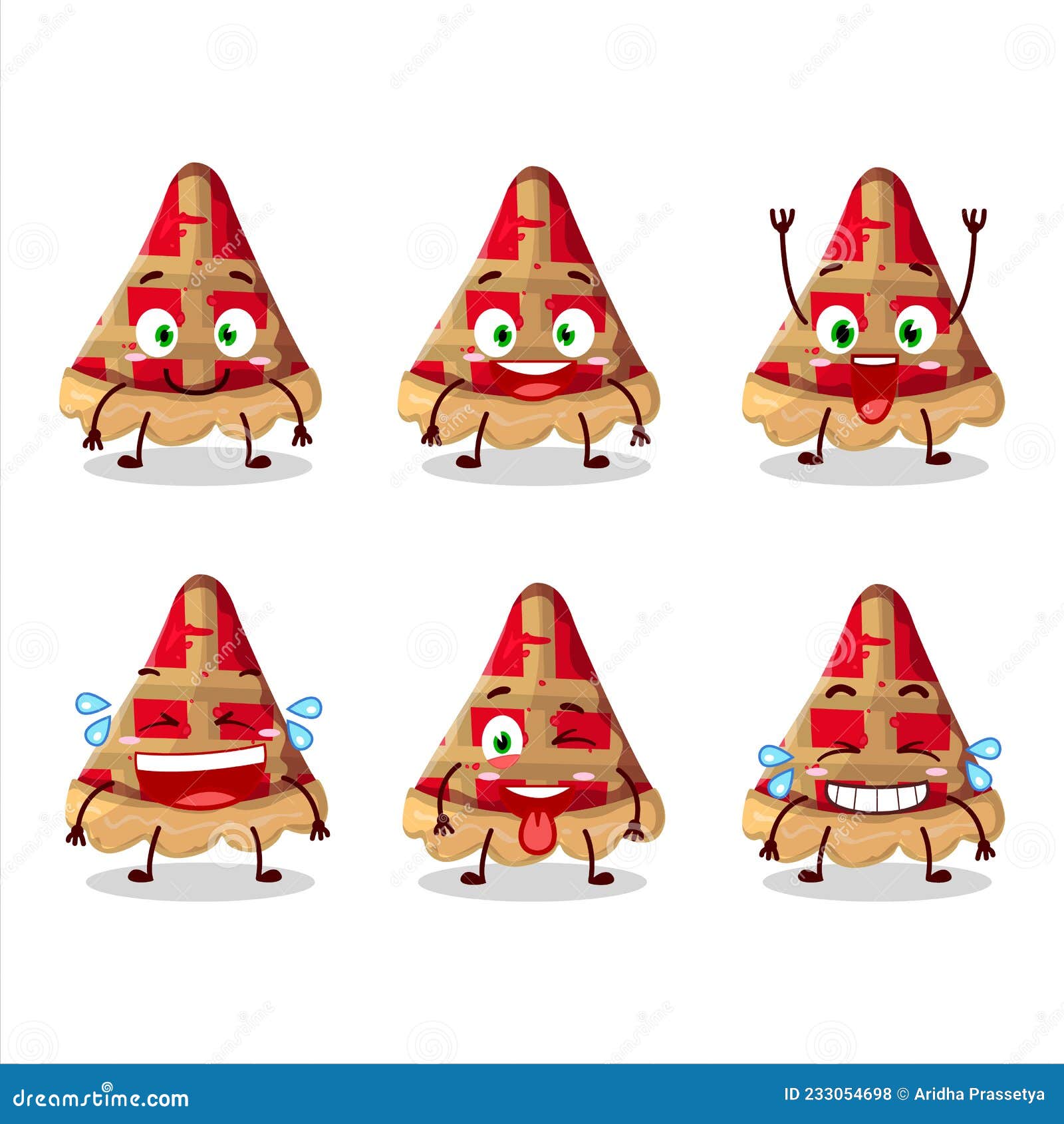 Cartoon Character of Slice of Apple Pie with Smile Expression Stock ...