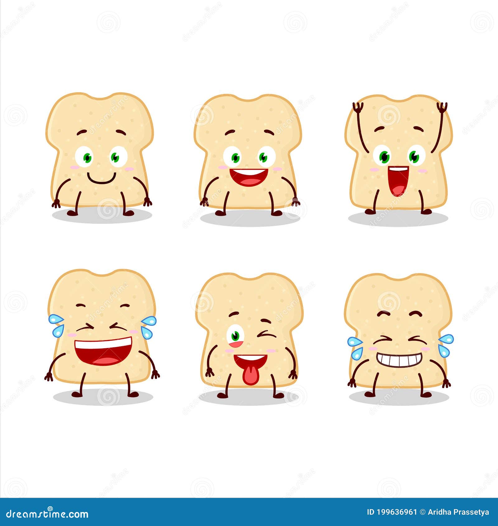 Cartoon Character of Slice of Bread with Smile Expression Stock Vector ...