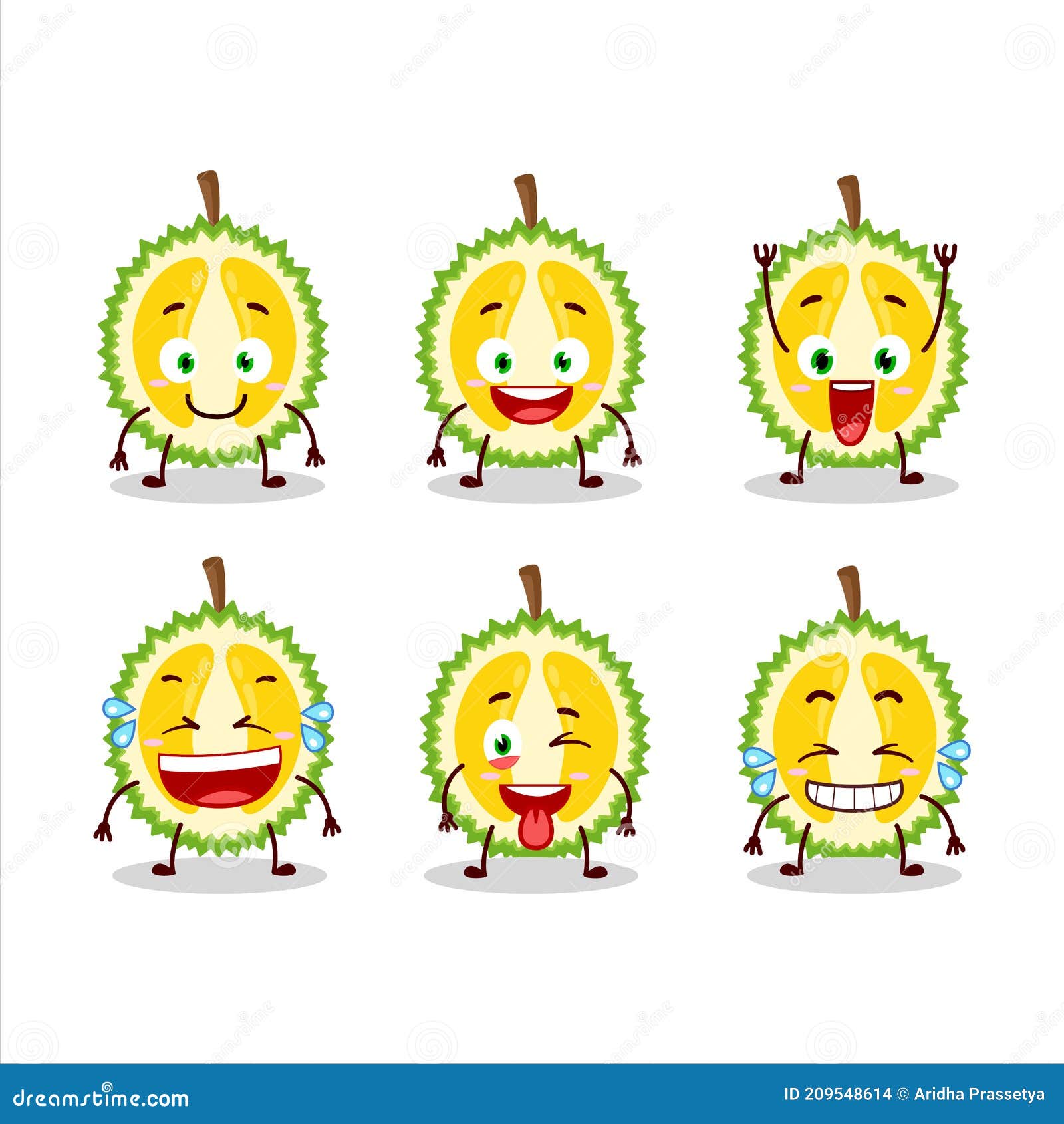 Cartoon Character of Slice of Durian with Smile Expression Stock Vector ...