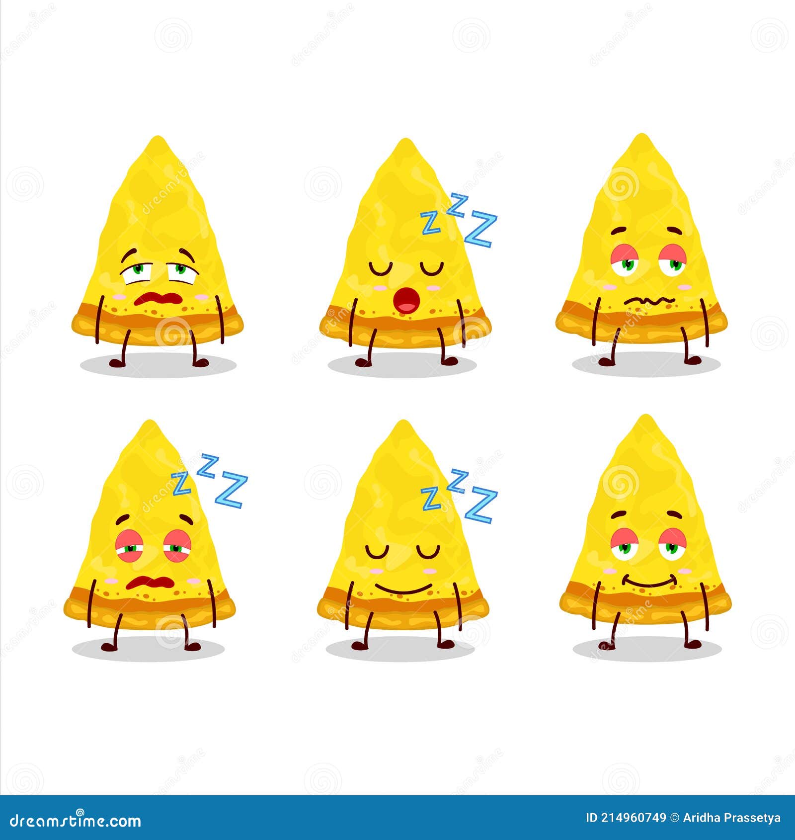 Cartoon Character of Slice of Italian Cheese Pizza with Sleepy ...