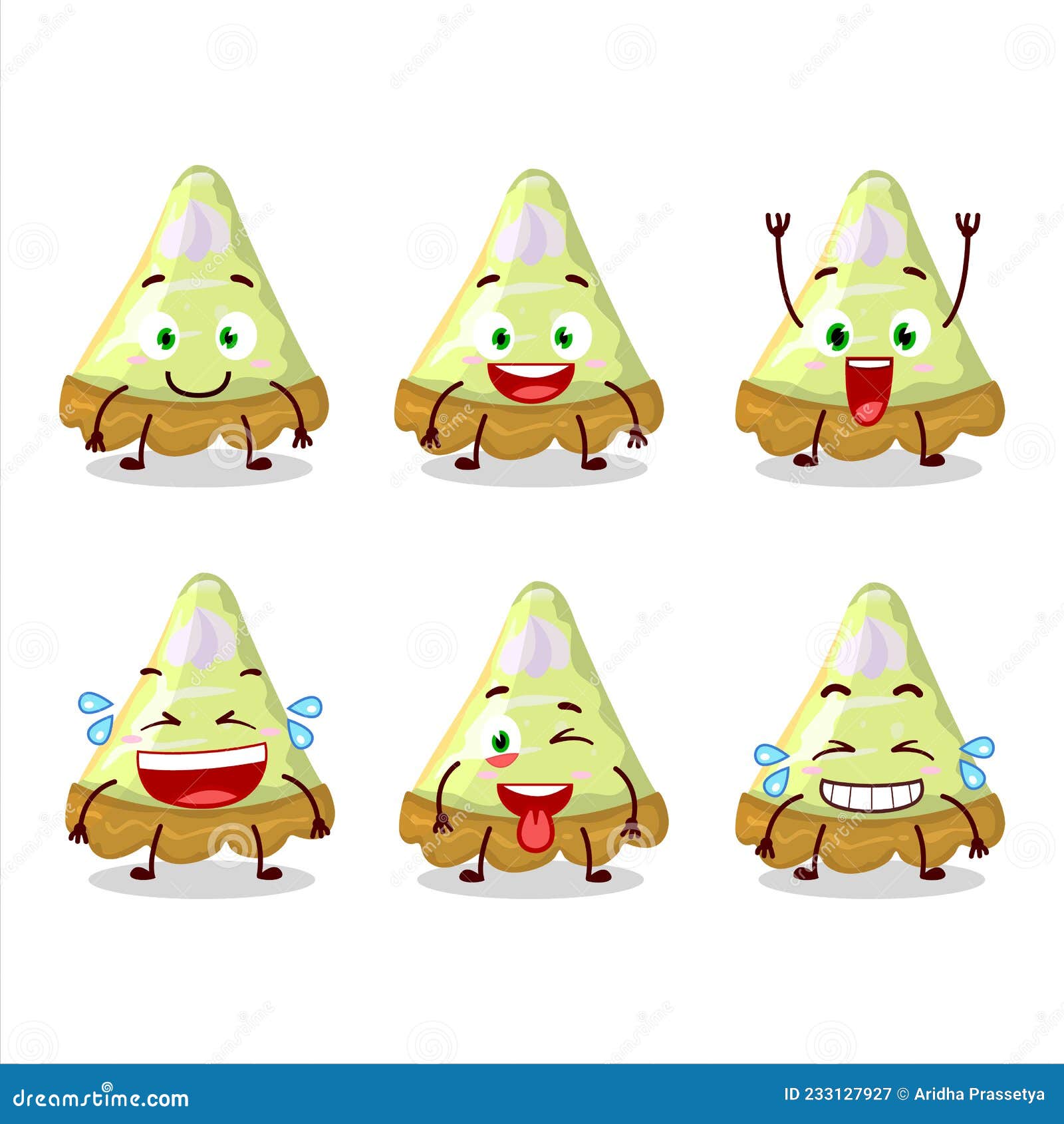 Cartoon Character of Slice of Key Lime Pie with Smile Expression Stock ...