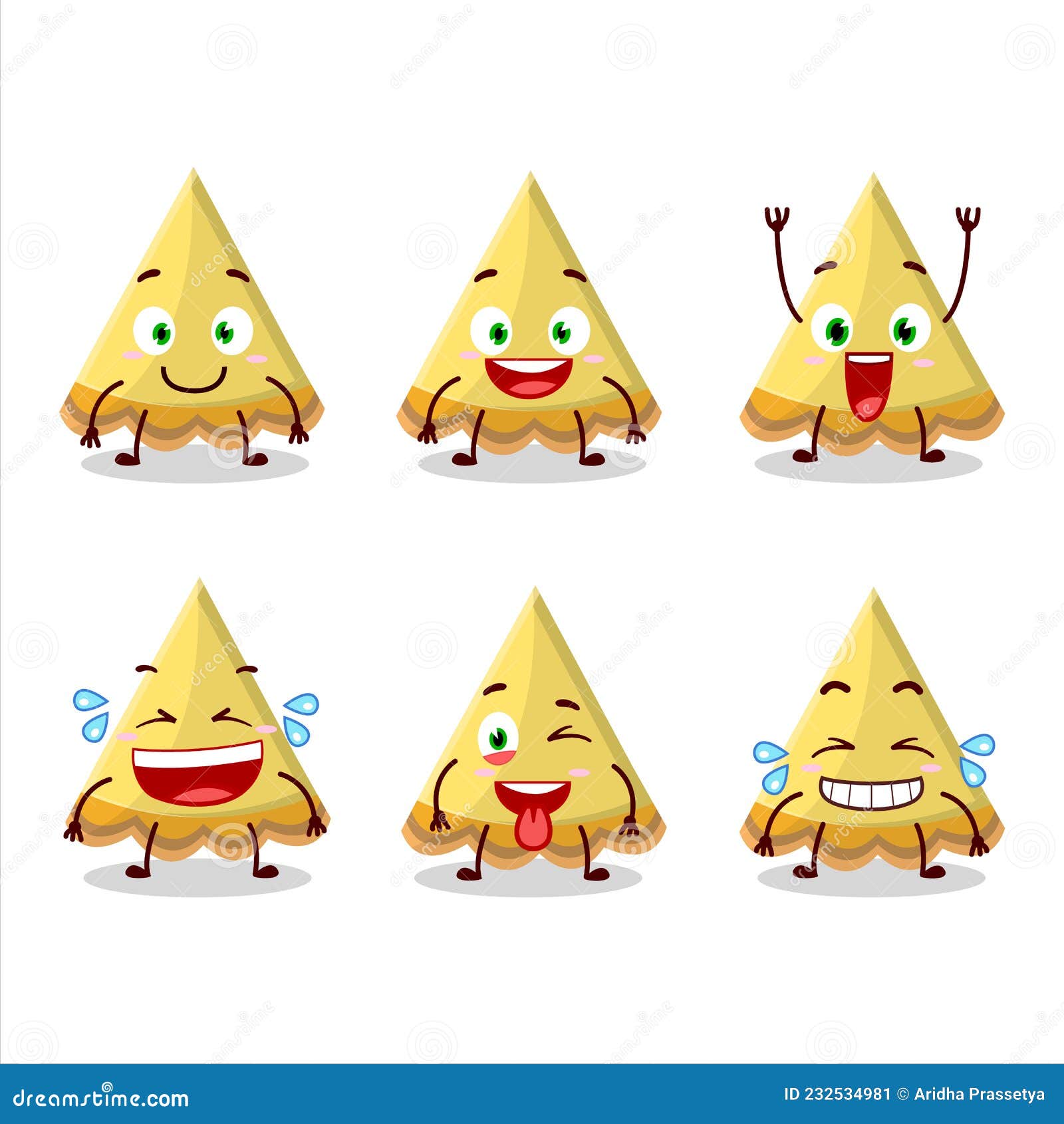 Cartoon Character of Slice of Lemon Tart with Smile Expression Stock ...