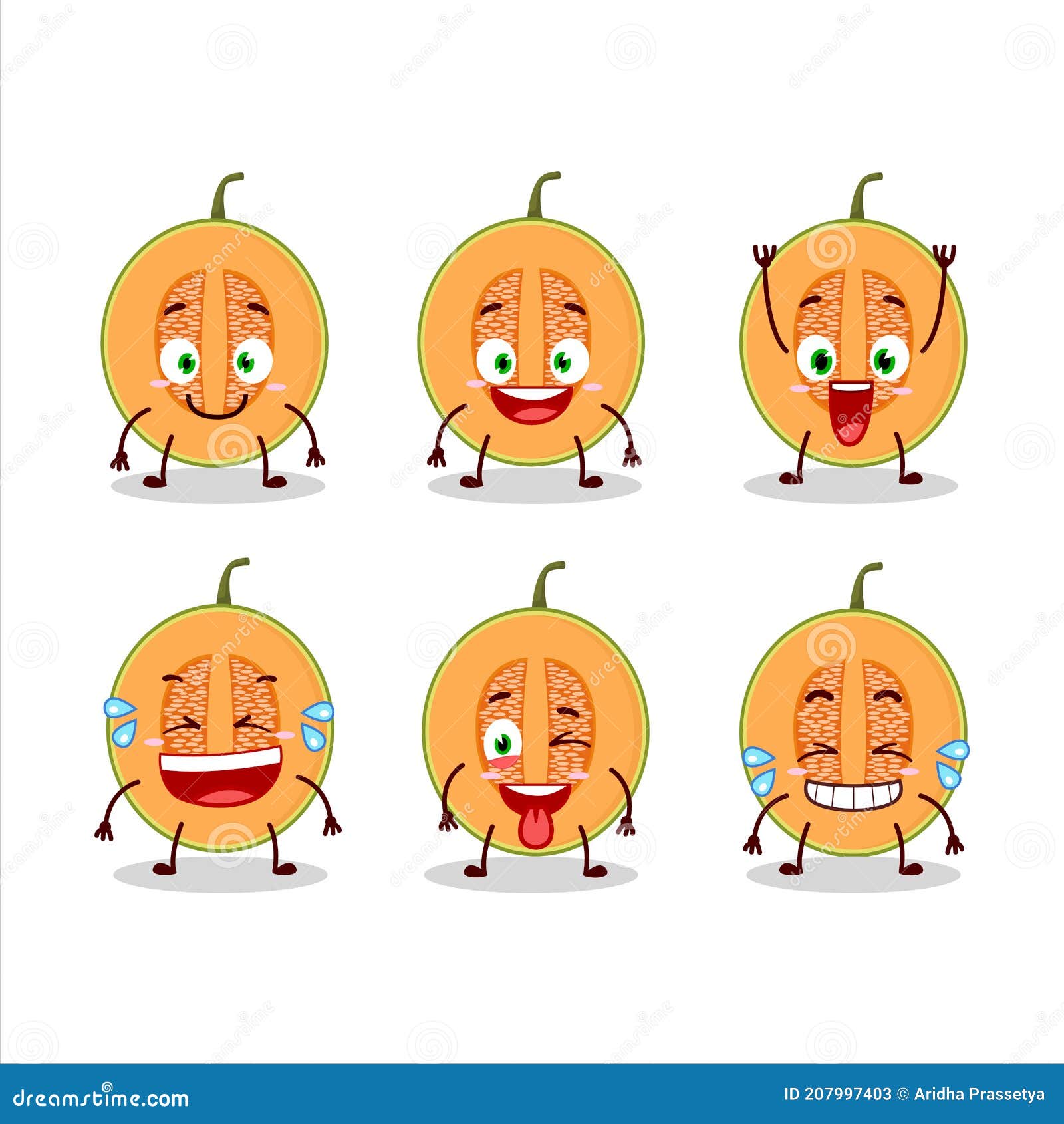 Cartoon Character of Slice of Melon with Smile Expression Stock Vector ...