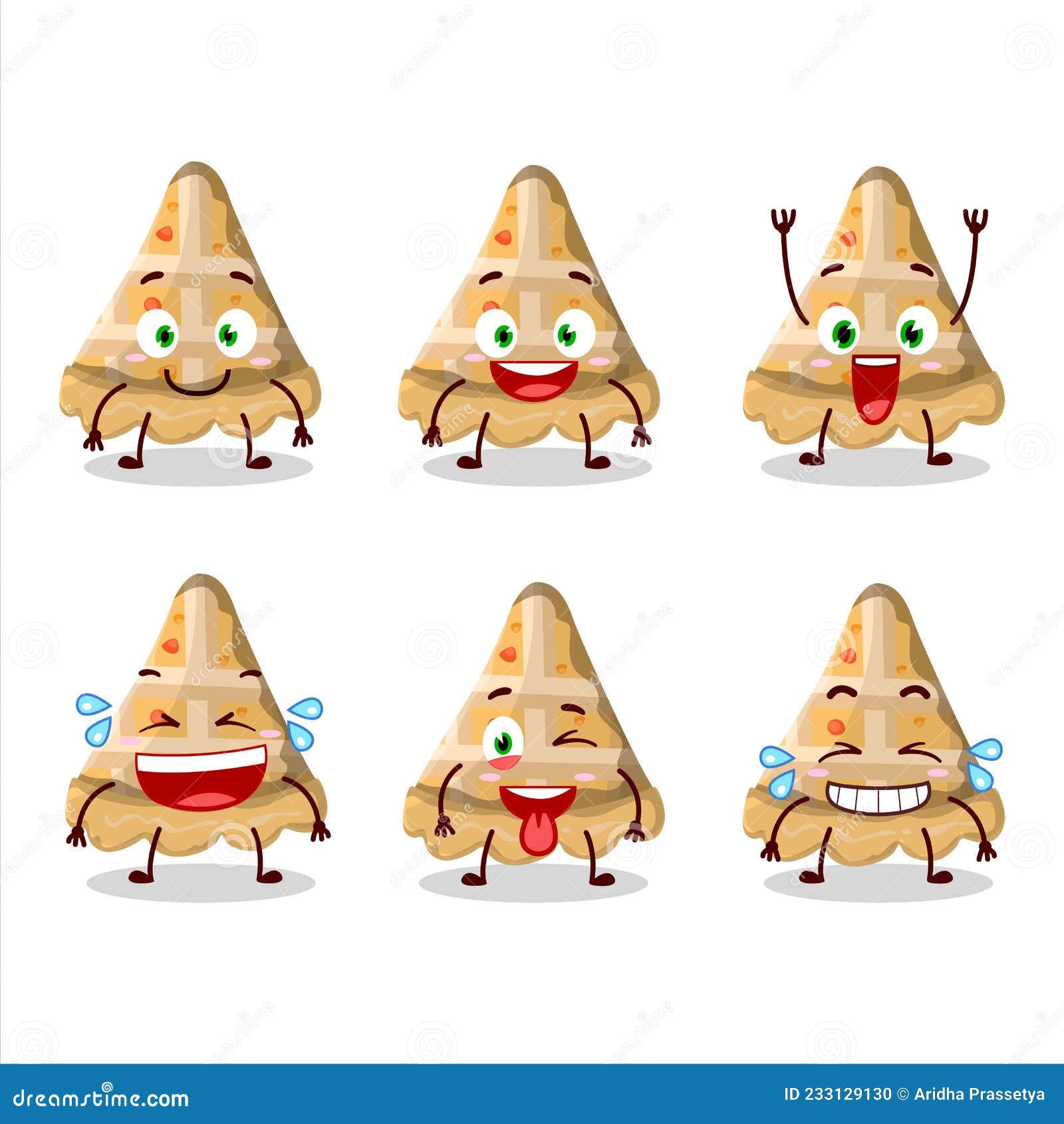 Cartoon Character of Slice of Peach Pie with Smile Expression Stock ...