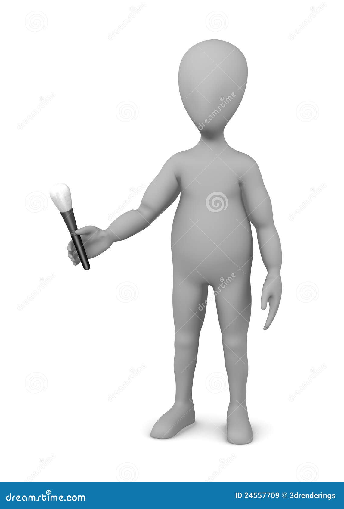 Cartoon Character with Small Brush 3 Stock Illustration - Illustration ...