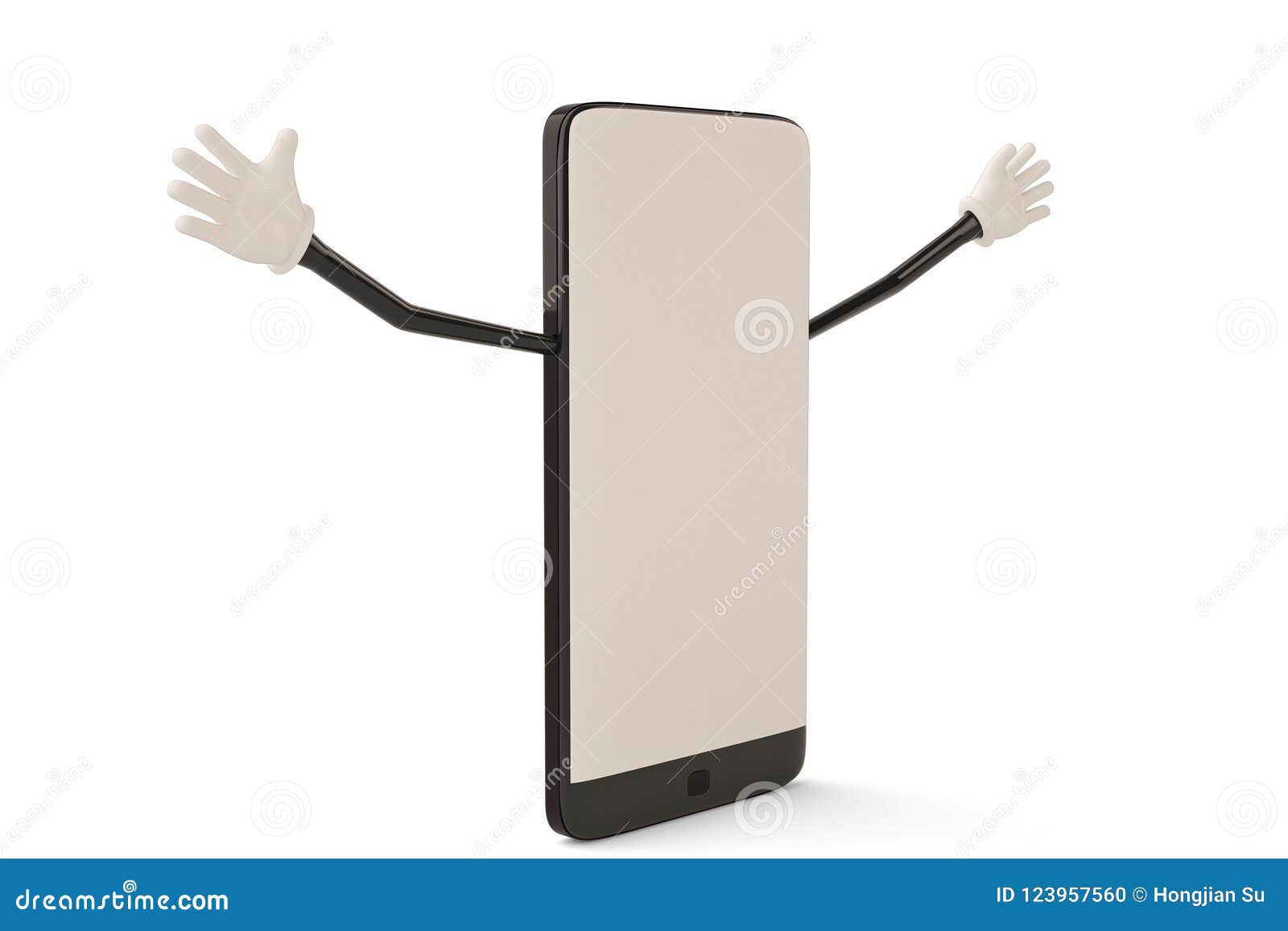 Cartoon Character of Smartphone.3D Illustration. Stock Illustration ...