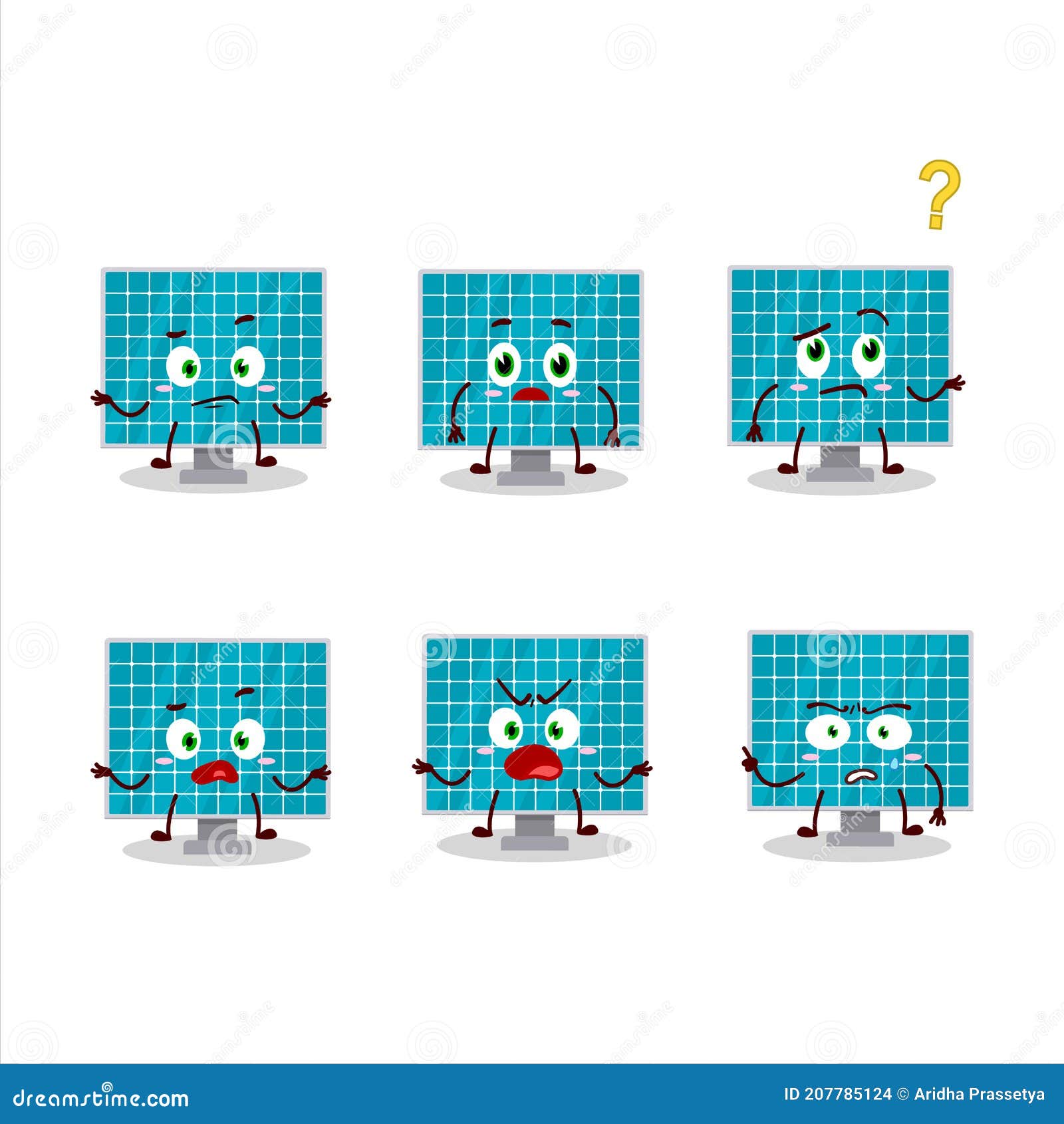 Cartoon Character of Solar Panel with What Expression Stock Vector ...