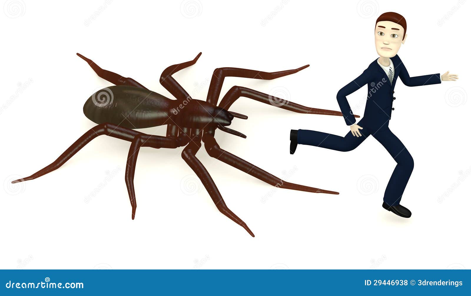 Cartoon Character With Spider Running Stock Illustration - Image: 29446938