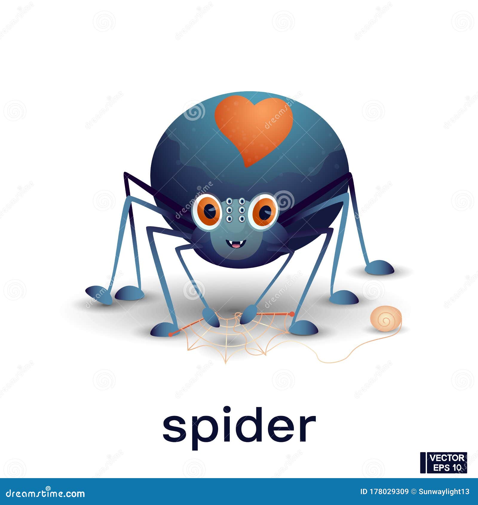 Cartoon Character Spider Smiling Stock Illustration - Illustration of ...