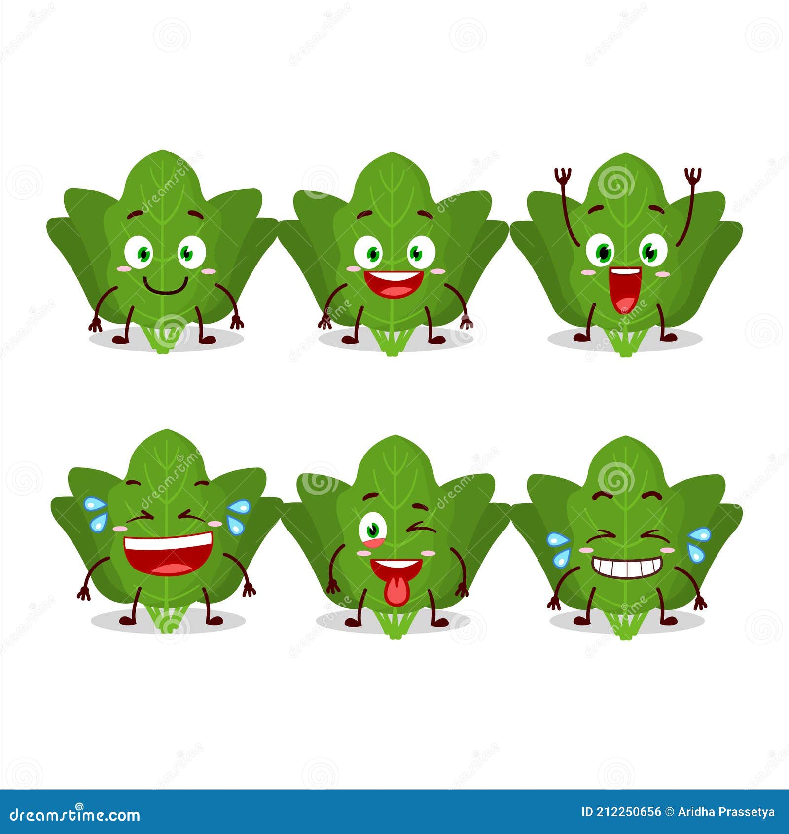 Cartoon Character of Spinach with Smile Expression Stock Vector ...