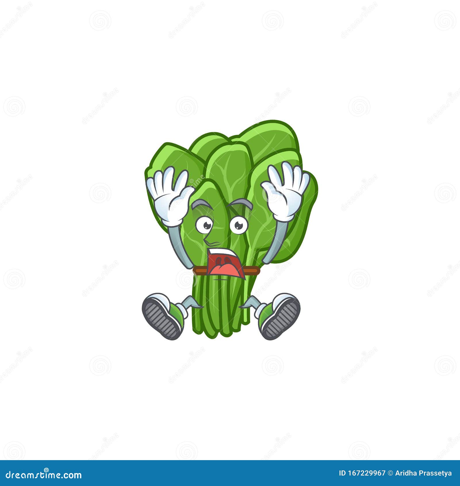 Cartoon Character of Spinach Style with Shocking Gesture Stock Vector ...