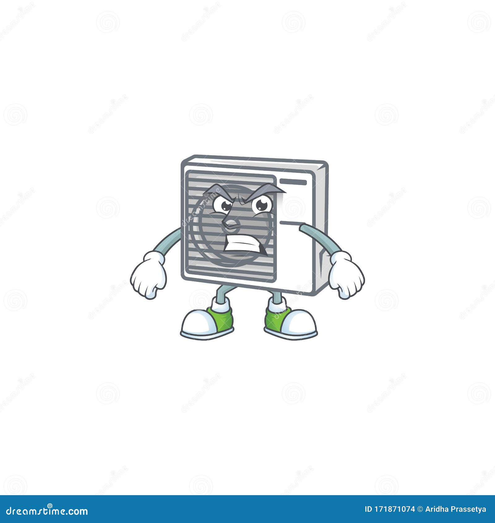 Angry Air Cooler Isolated With The Cartoon Vector Illustration ...