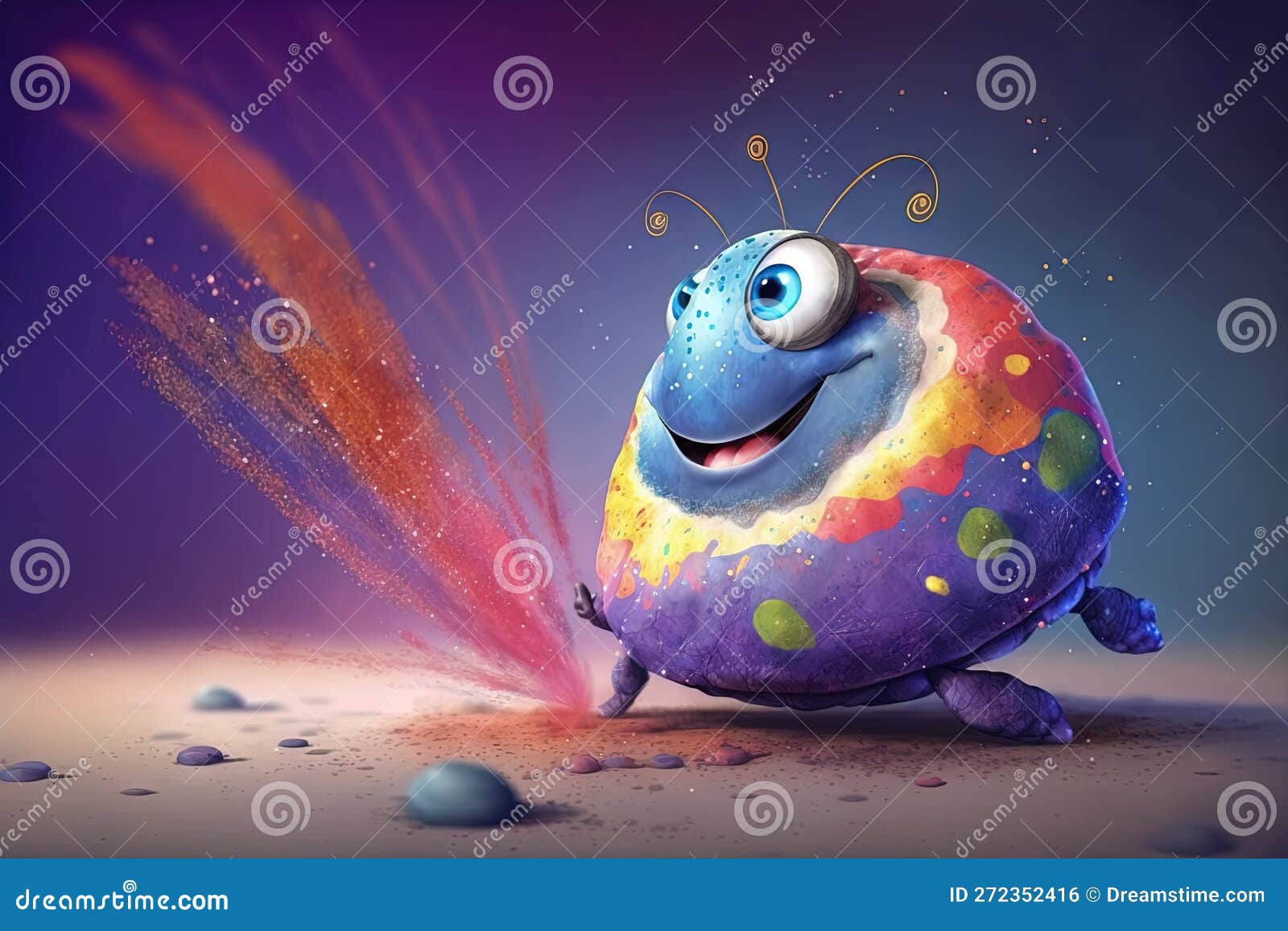 A Cartoon Character is Sprinkled with Colored Powders Stock ...
