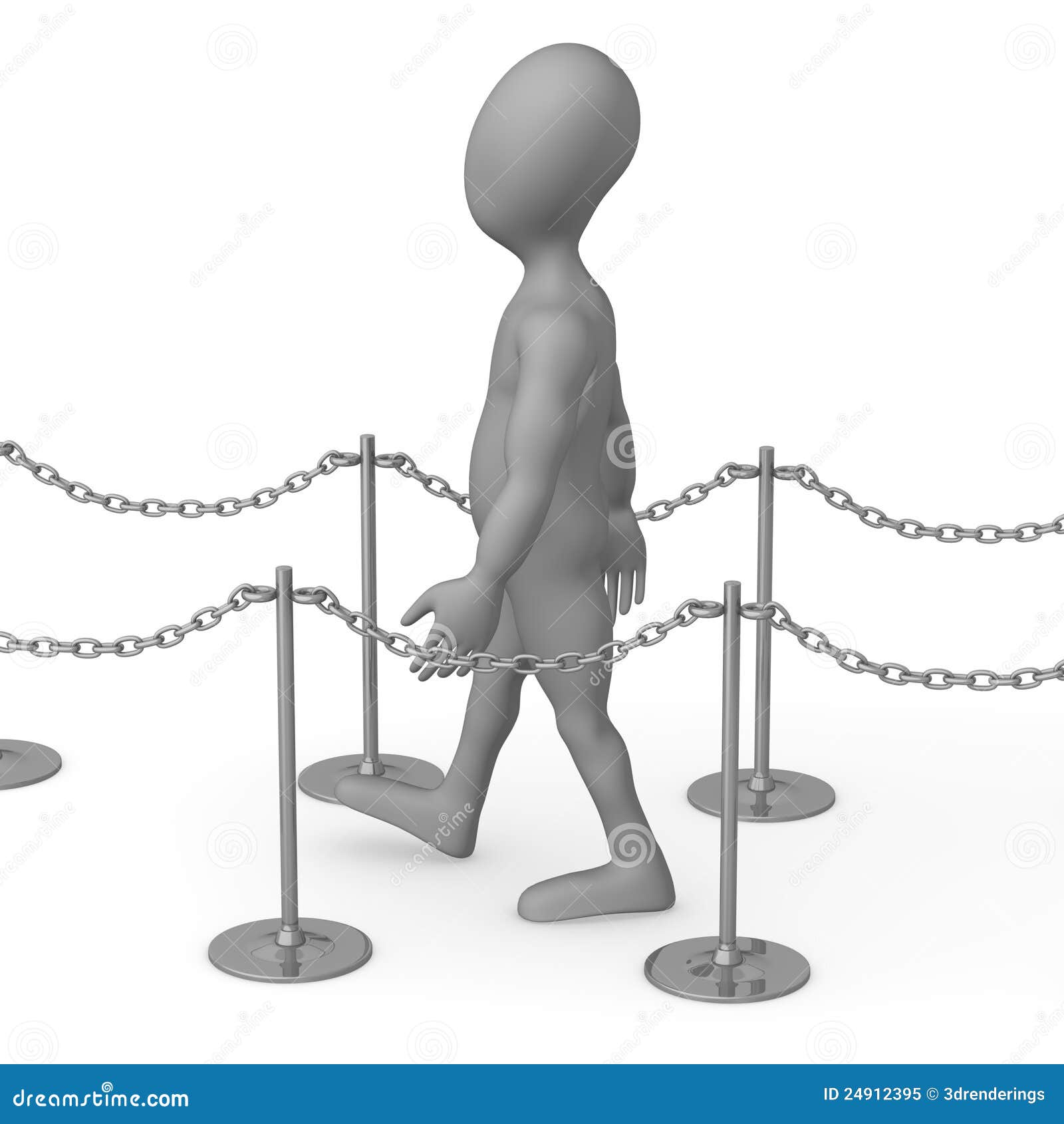 Cartoon Man With Barriers Stock Photo | CartoonDealer.com #31185192