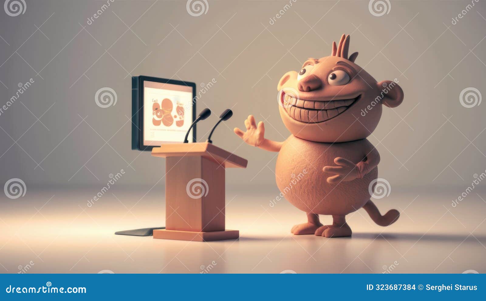 Animated Podium With Falling Confetti, Round Platform With Blue Glowing ...