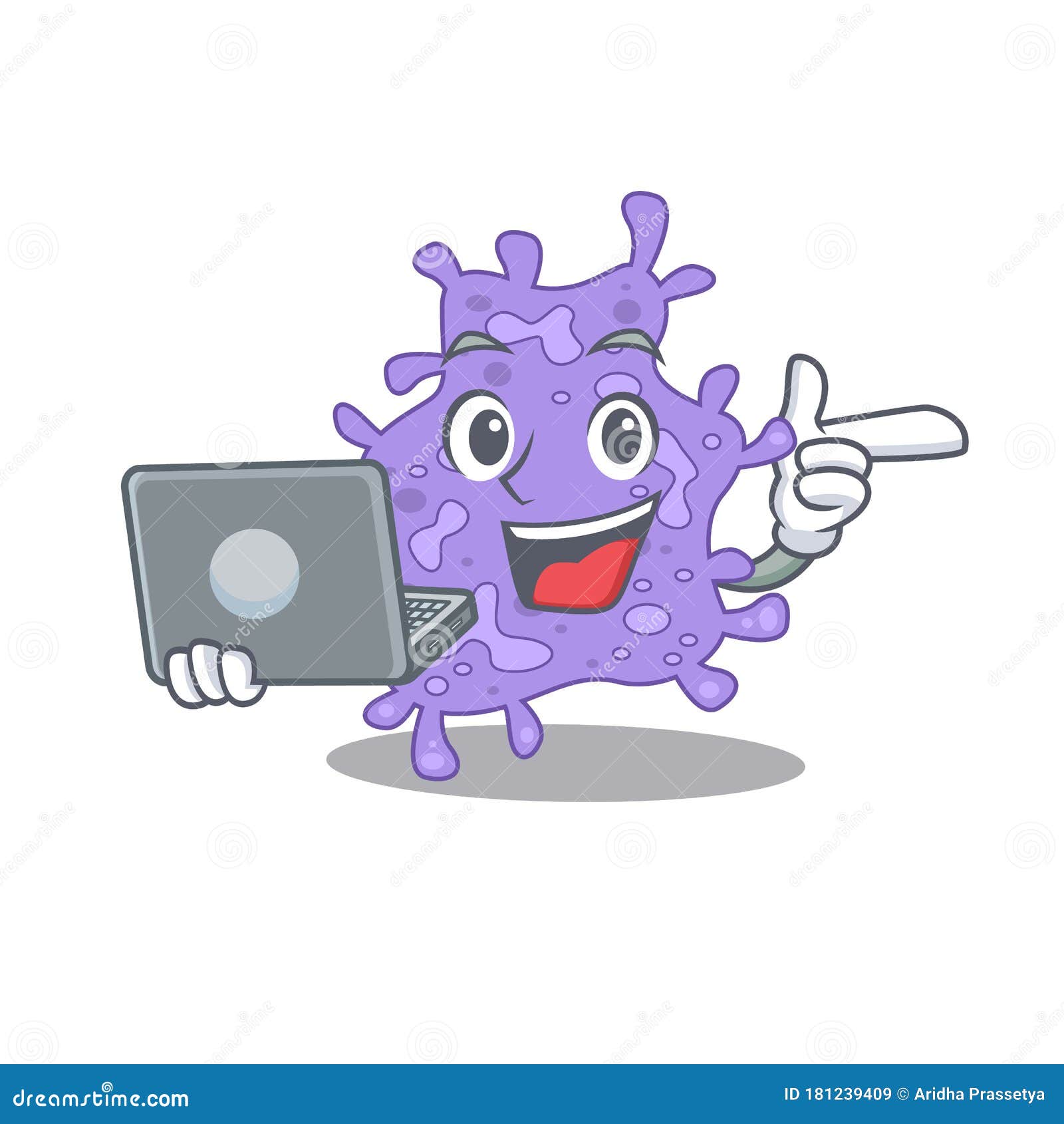 Cartoon Character of Staphylococcus Aureus Clever Student Studying with ...