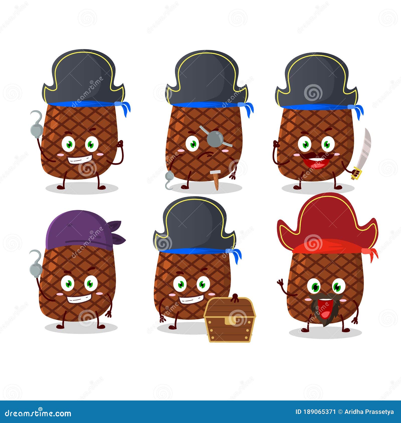 Cartoon Character of Steak with Various Pirates Emoticons Stock Vector ...