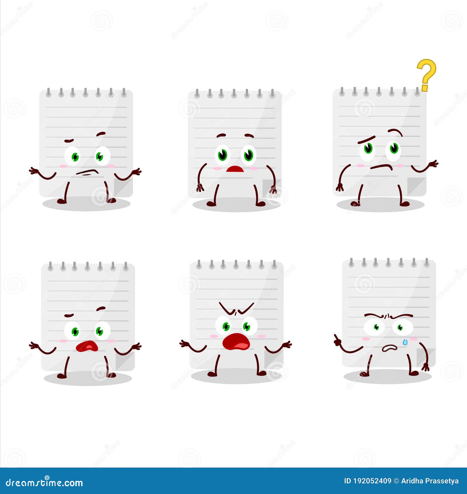 Cartoon Character of Sticky Notes with What Expression Stock Vector ...