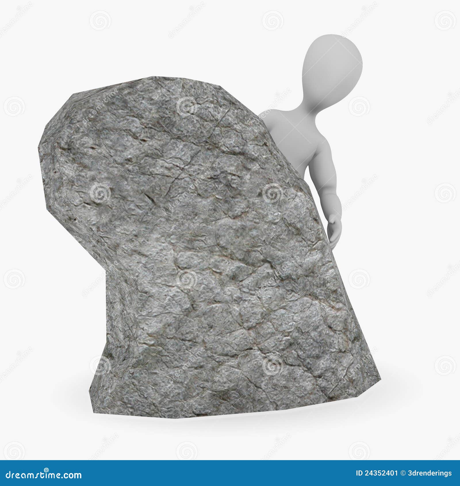 Cartoon Character with Stone 3 Stock Illustration - Illustration of ...