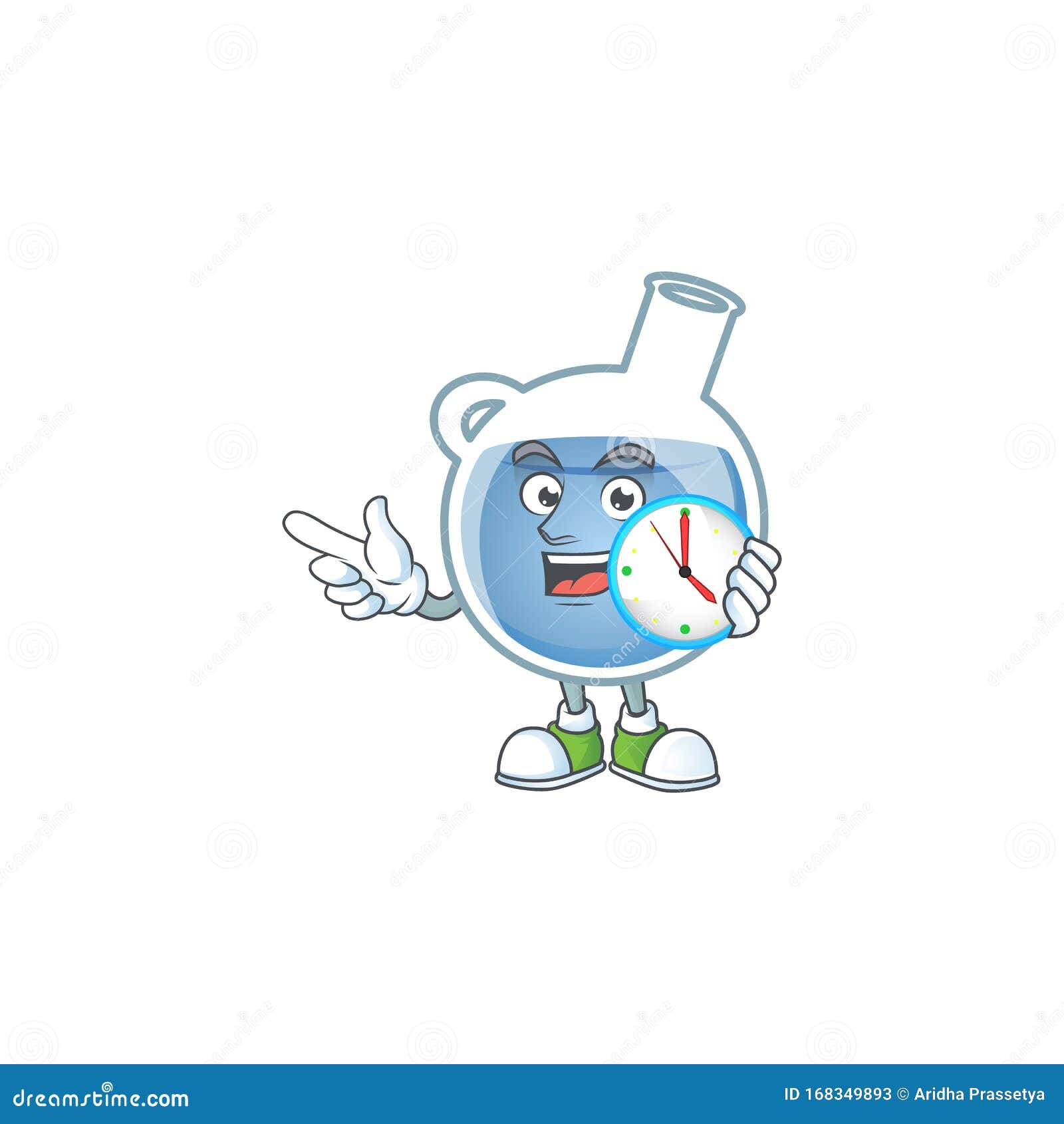 Cartoon Character Style Blue Potion Having Clock Stock Vector ...
