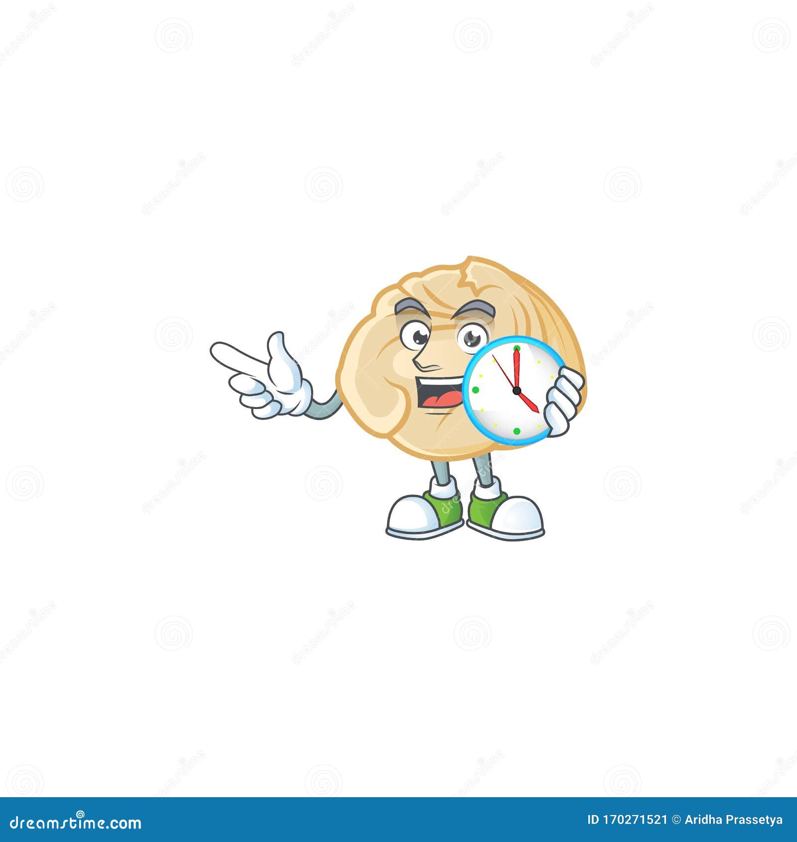 Cartoon Character Style Dumpling Having a Clock Stock Vector ...