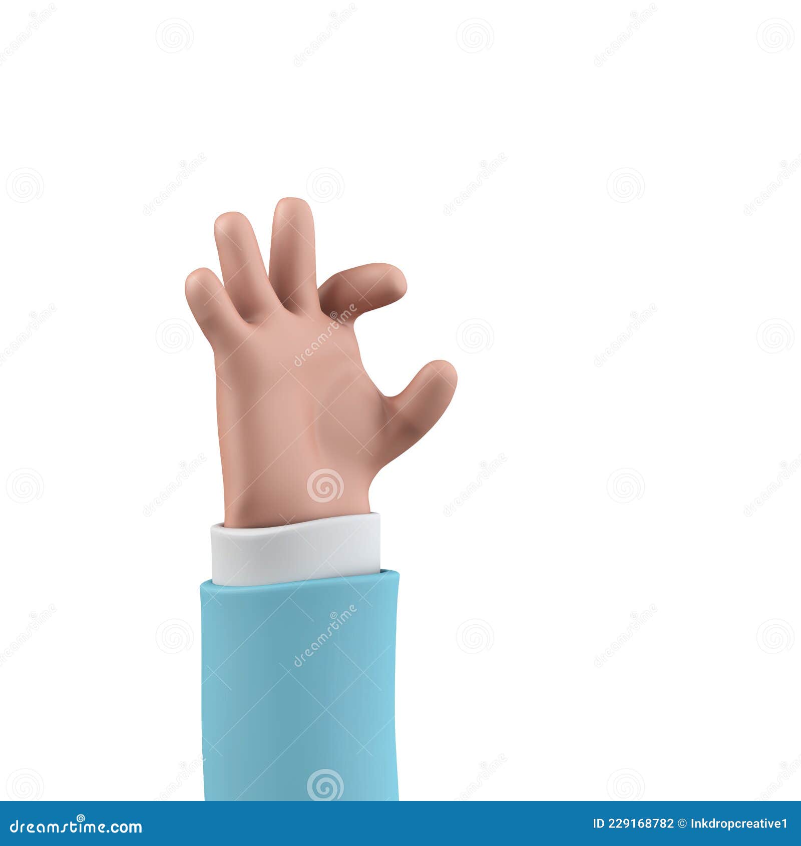 Cartoon Character Style Hand Holding an Object Pose. 3D Rendering Stock ...