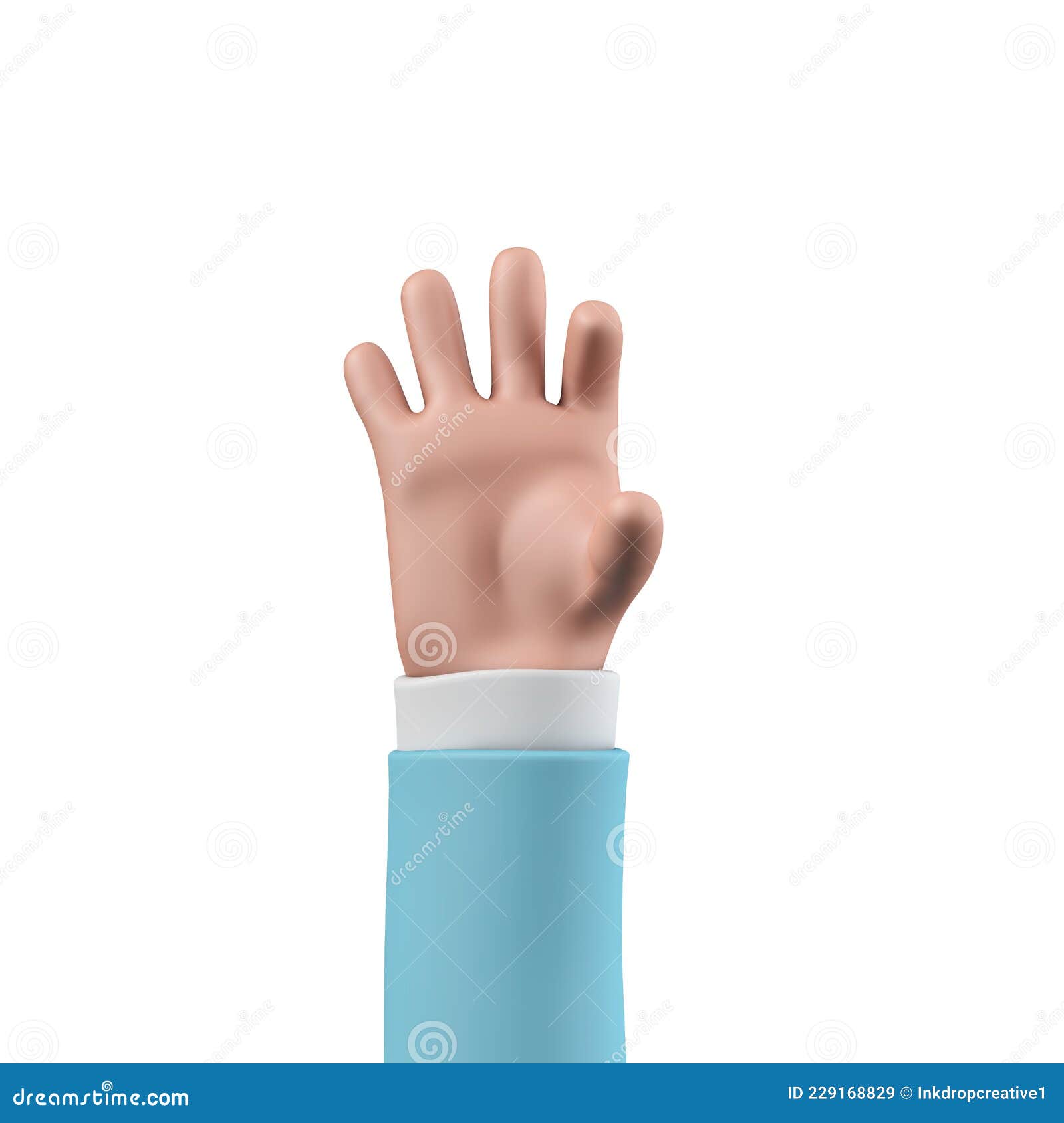 Cartoon Character Style Hand Holding an Object Pose. 3D Rendering Stock ...
